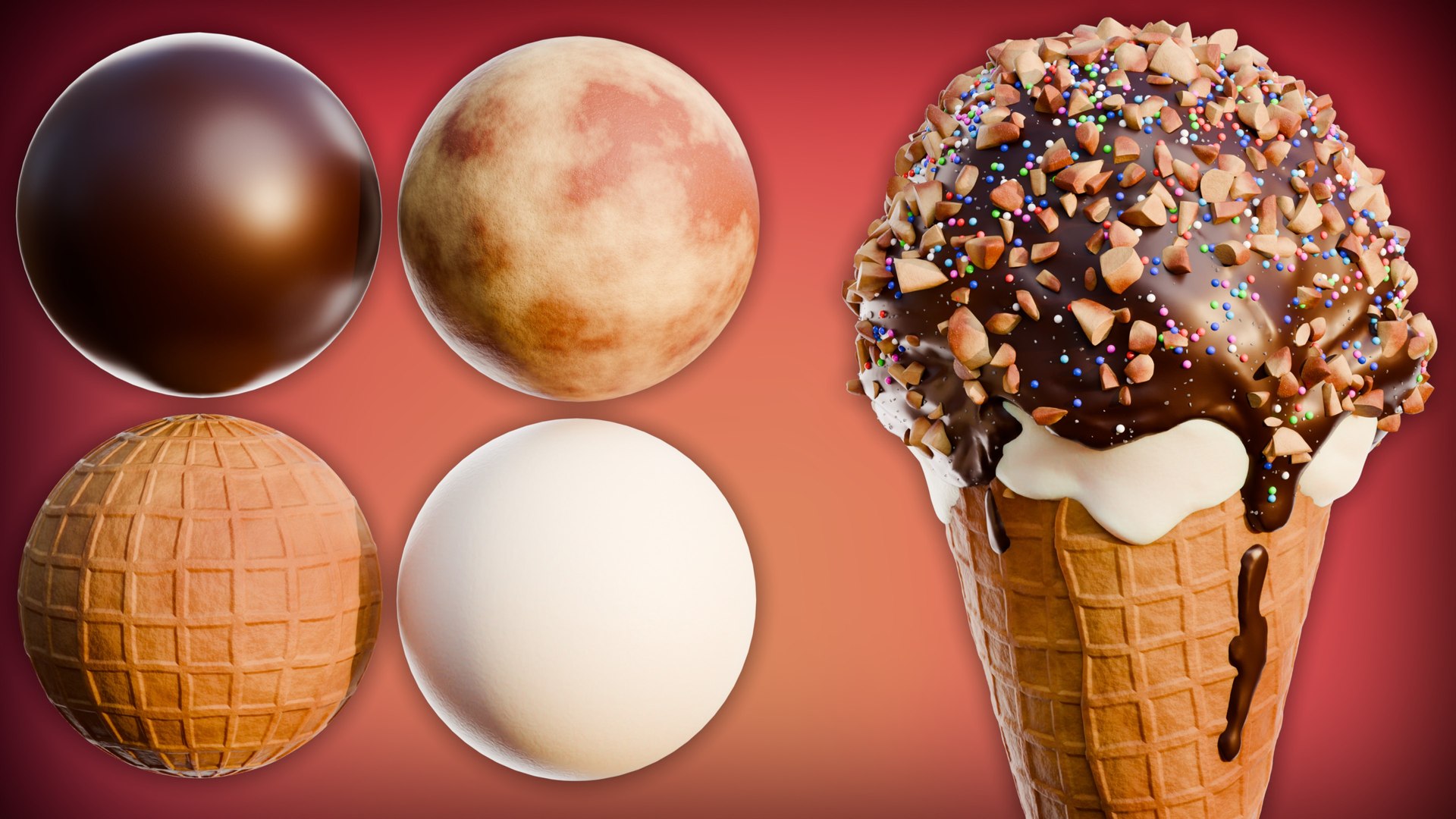 3D Four Procedural Ice Cream Materials - TurboSquid 2358630