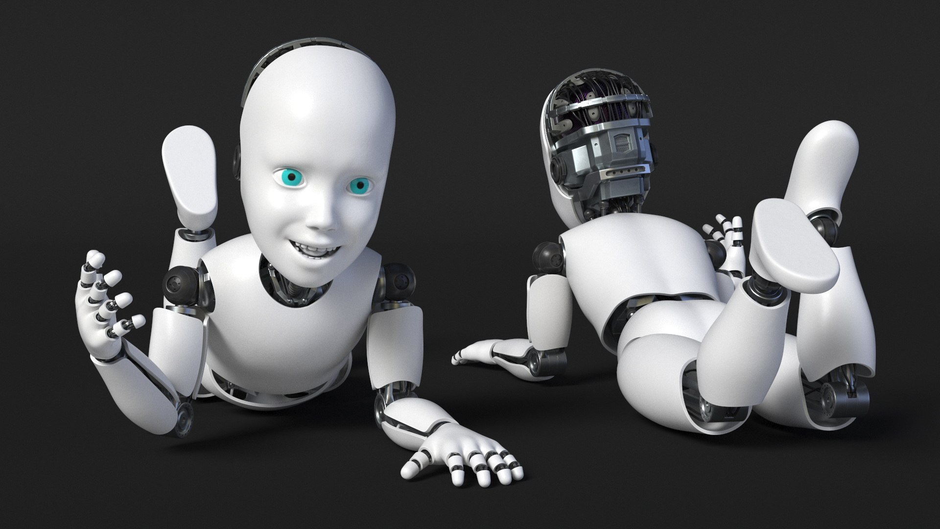 3D Model Cyborg Baby In Supine Position - TurboSquid 2378215