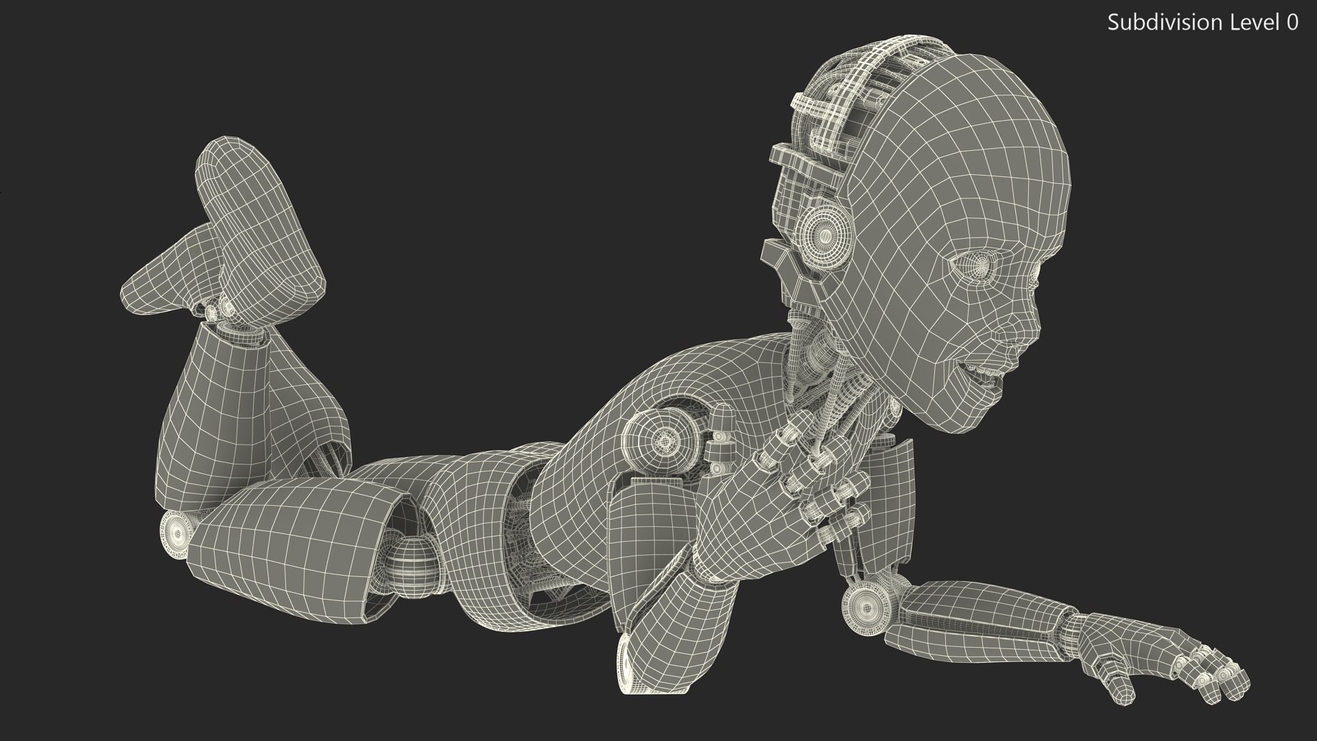 3D Model Cyborg Baby In Supine Position - TurboSquid 2378215