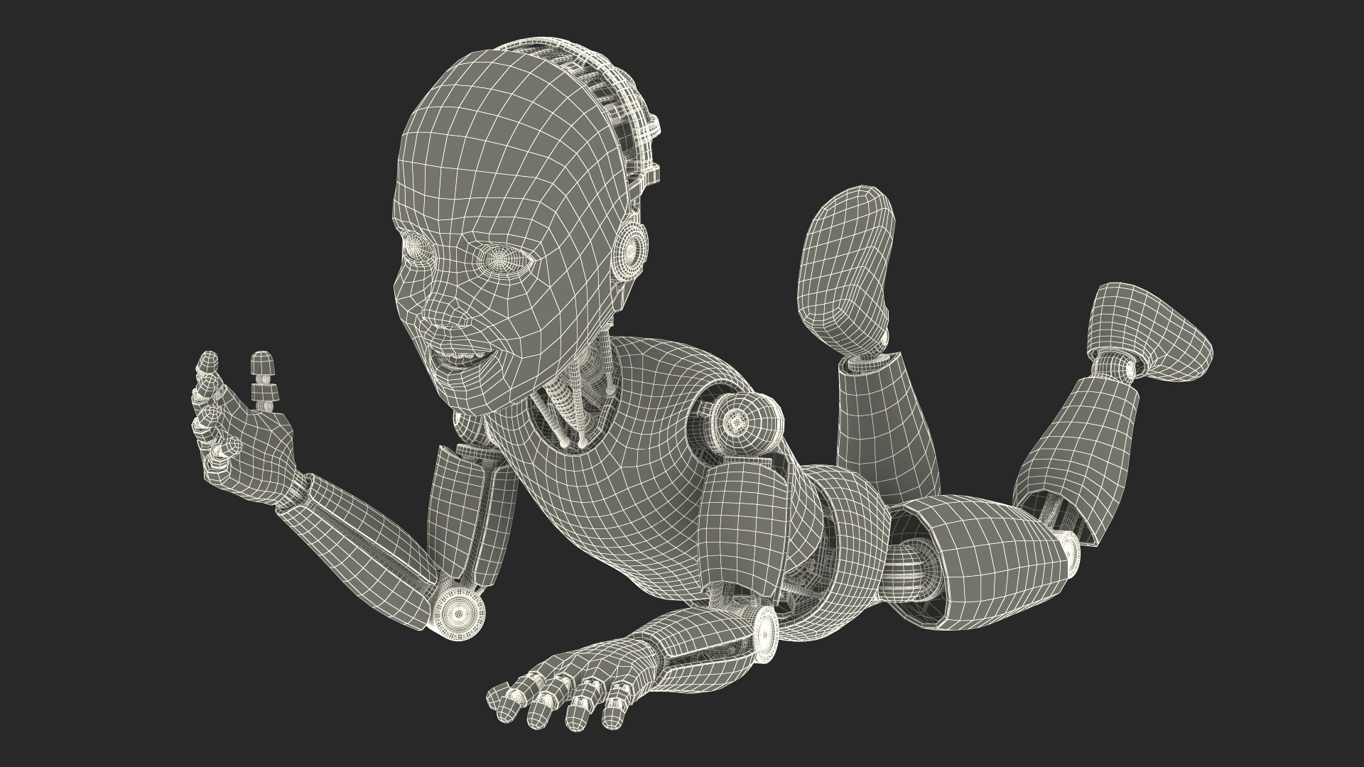 3D Model Cyborg Baby In Supine Position - TurboSquid 2378215