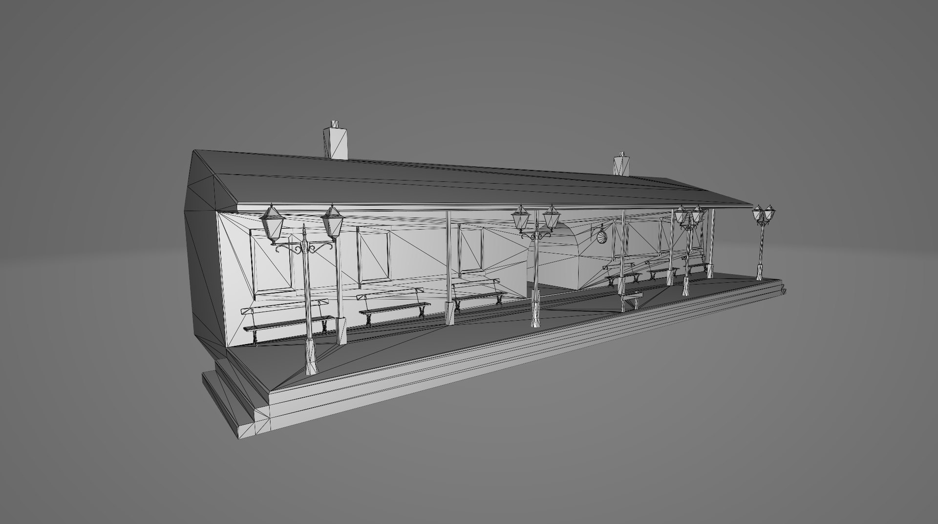 3D Old Train Station Platform - TurboSquid 1549128