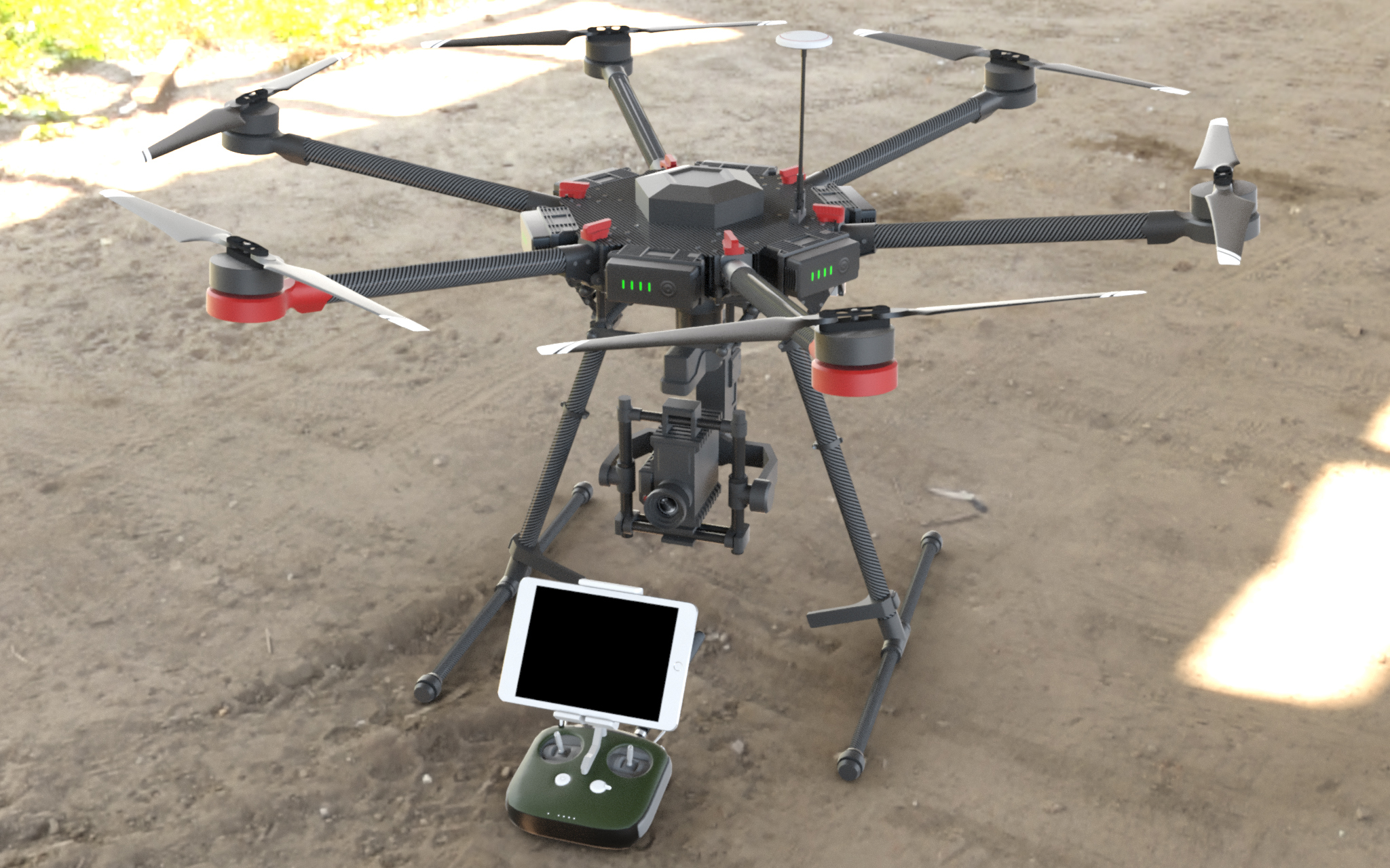 DJI Matrice 600 M600 드론 및 컨트롤러 3D 모델 - TurboSquid 1511998