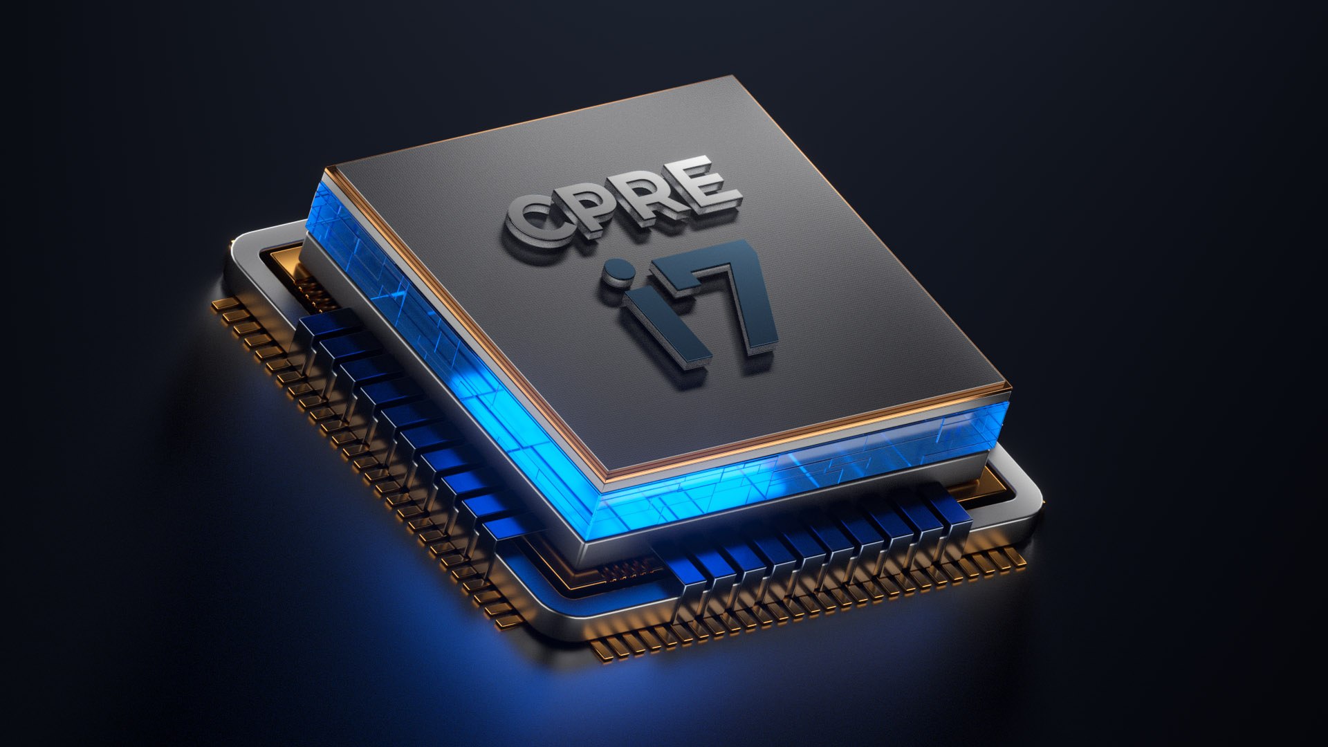 3D C4D Octane Vision Pro Chip Scene CPU I7 Chip Structure Cool Chip ...