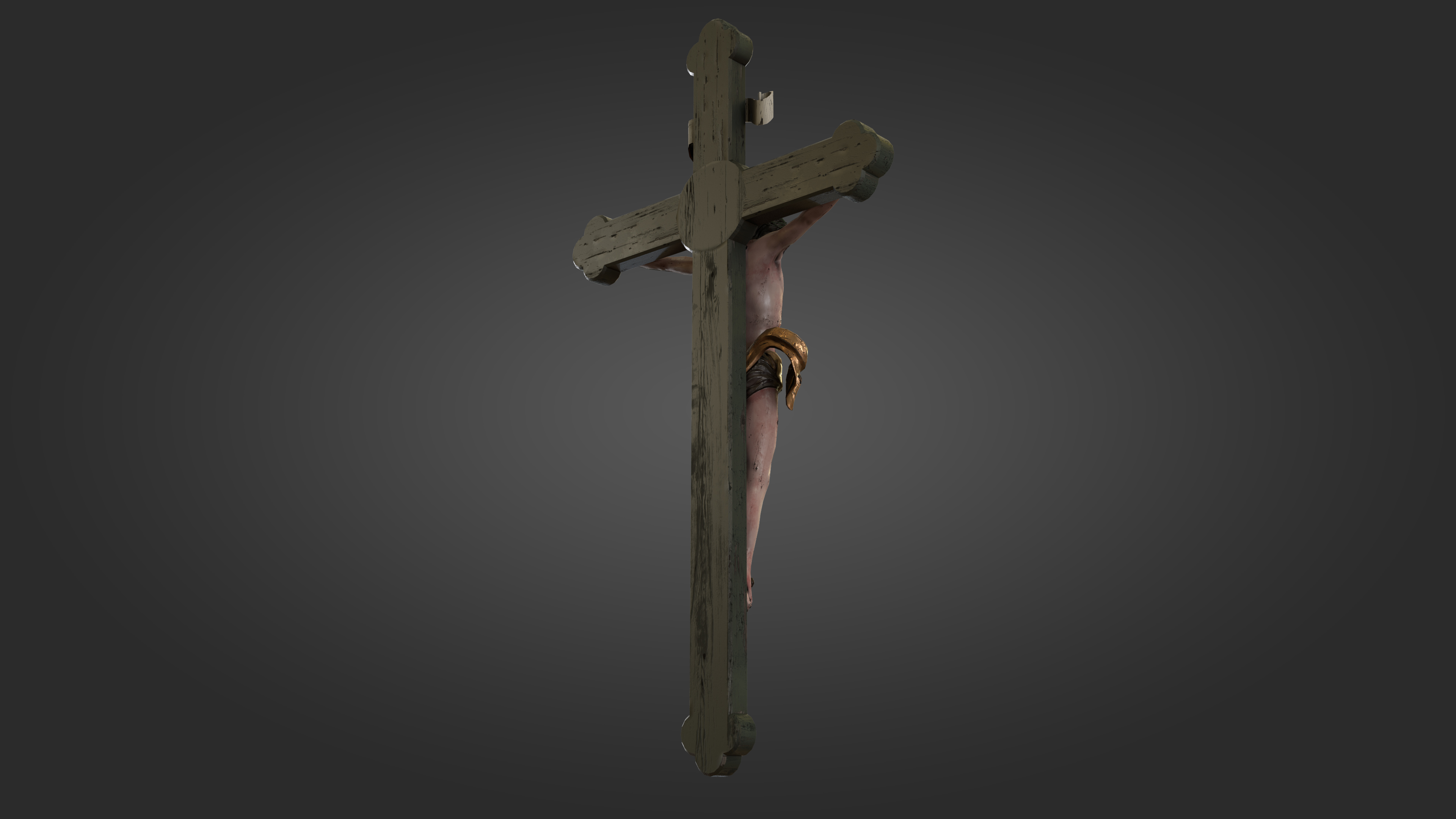 3D модель Средневековое деревянное распятие PBR - TurboSquid 1605890