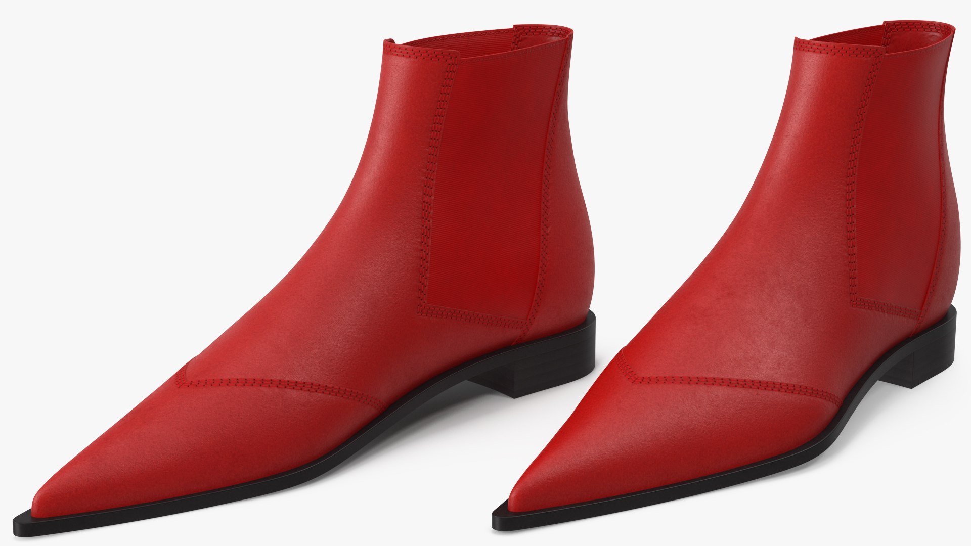 3D Leather Ankle Boots Model - TurboSquid 2089988