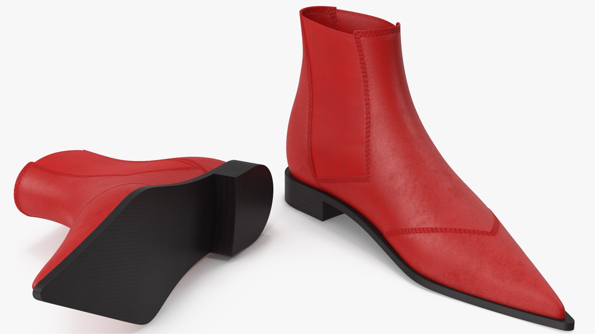 3D Leather Ankle Boots Model - TurboSquid 2089988