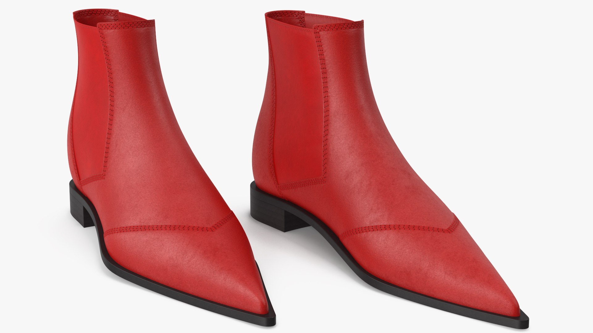 3D Leather Ankle Boots Model - TurboSquid 2089988