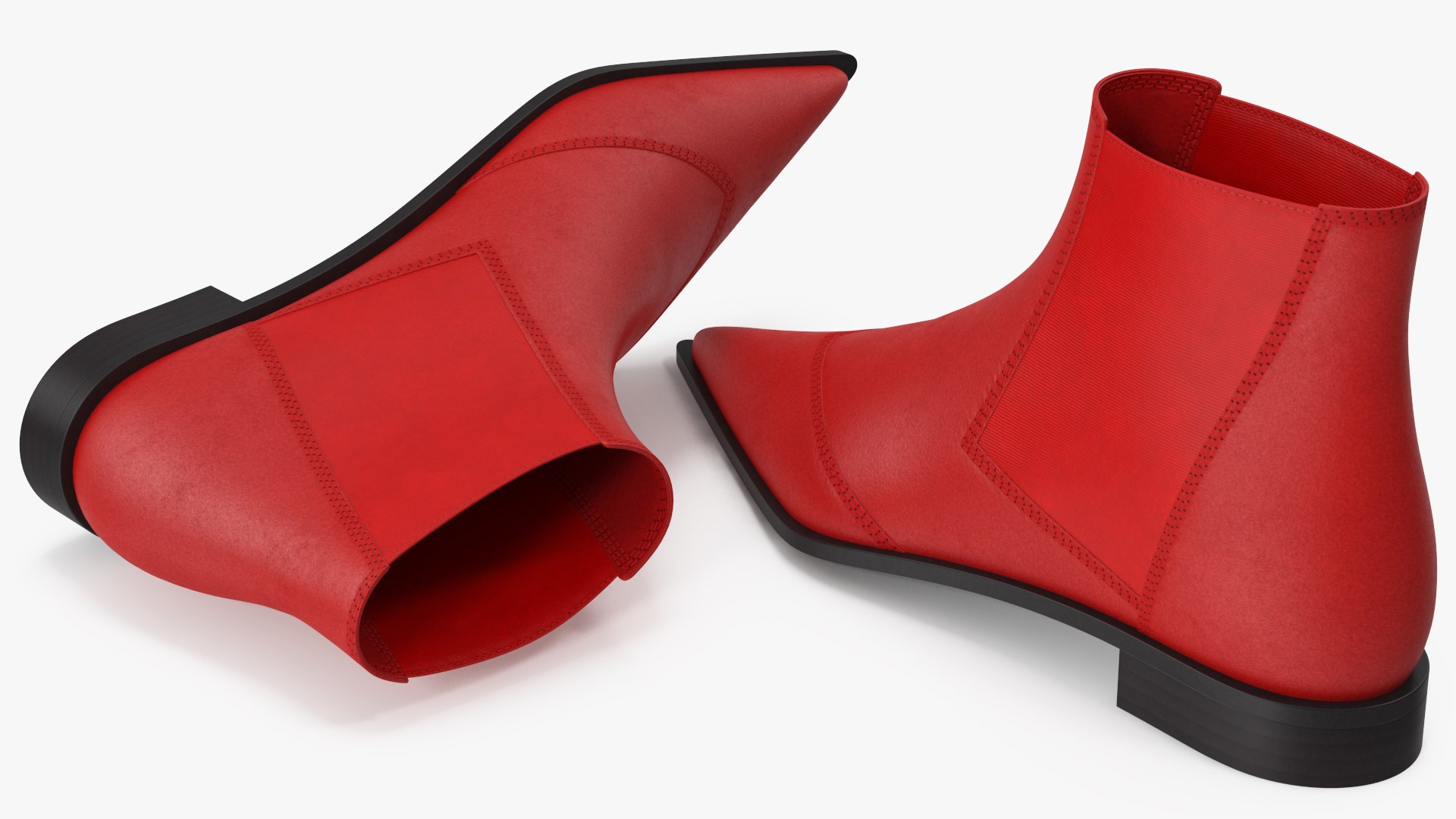 3D Leather Ankle Boots Model - TurboSquid 2089988