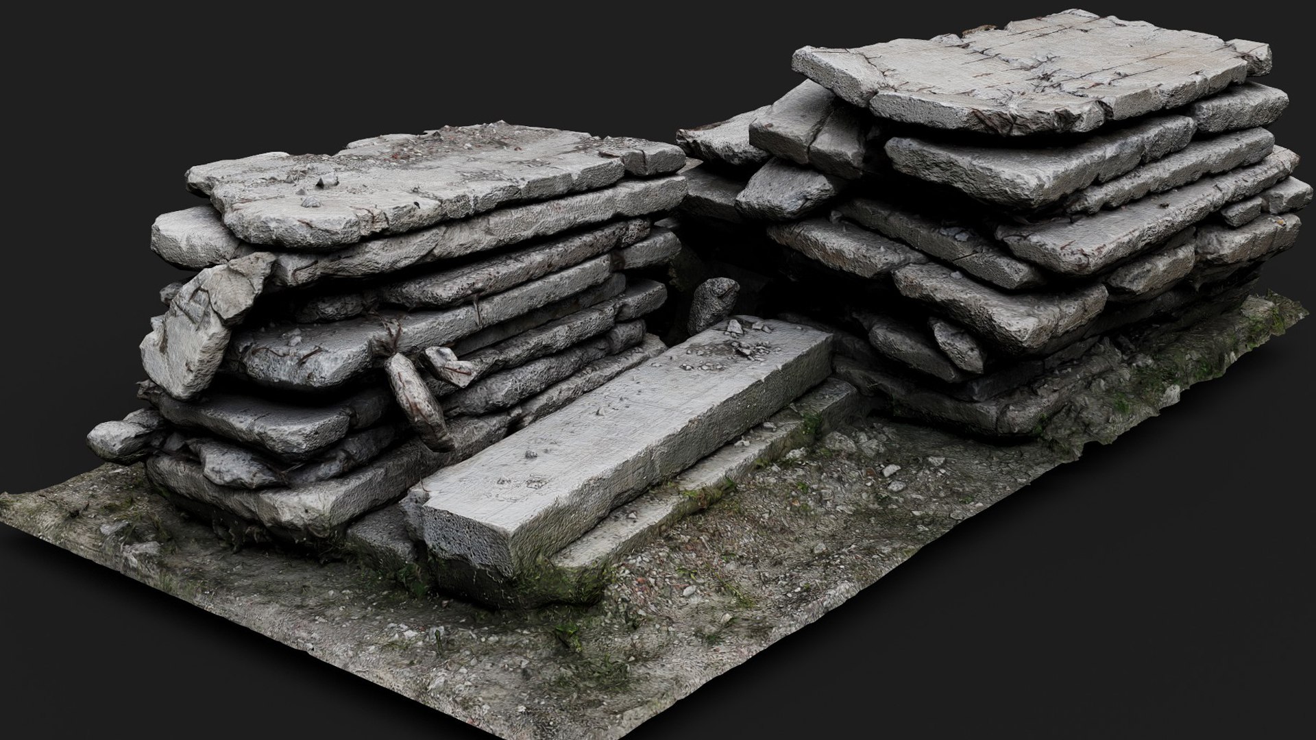 Destroyed House Ruins Debris Part5 Photogrammetry Model - TurboSquid ...