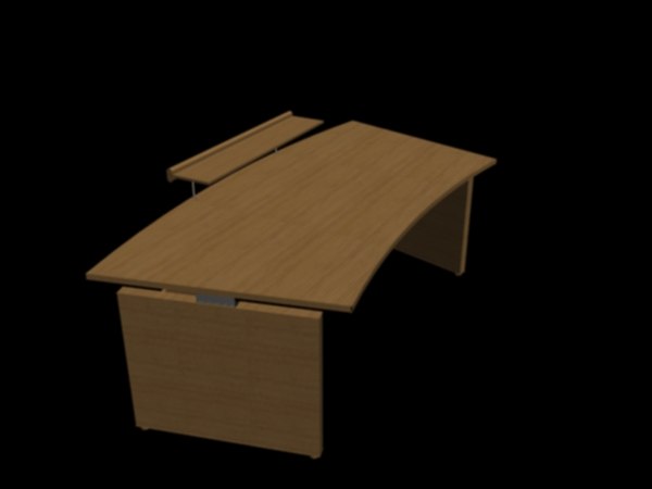 desk curved 3d 3ds