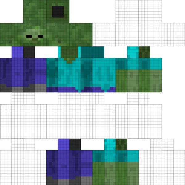 3D model Zombie Minecraft - Mixamo Animatable - Vray-Arnold ...