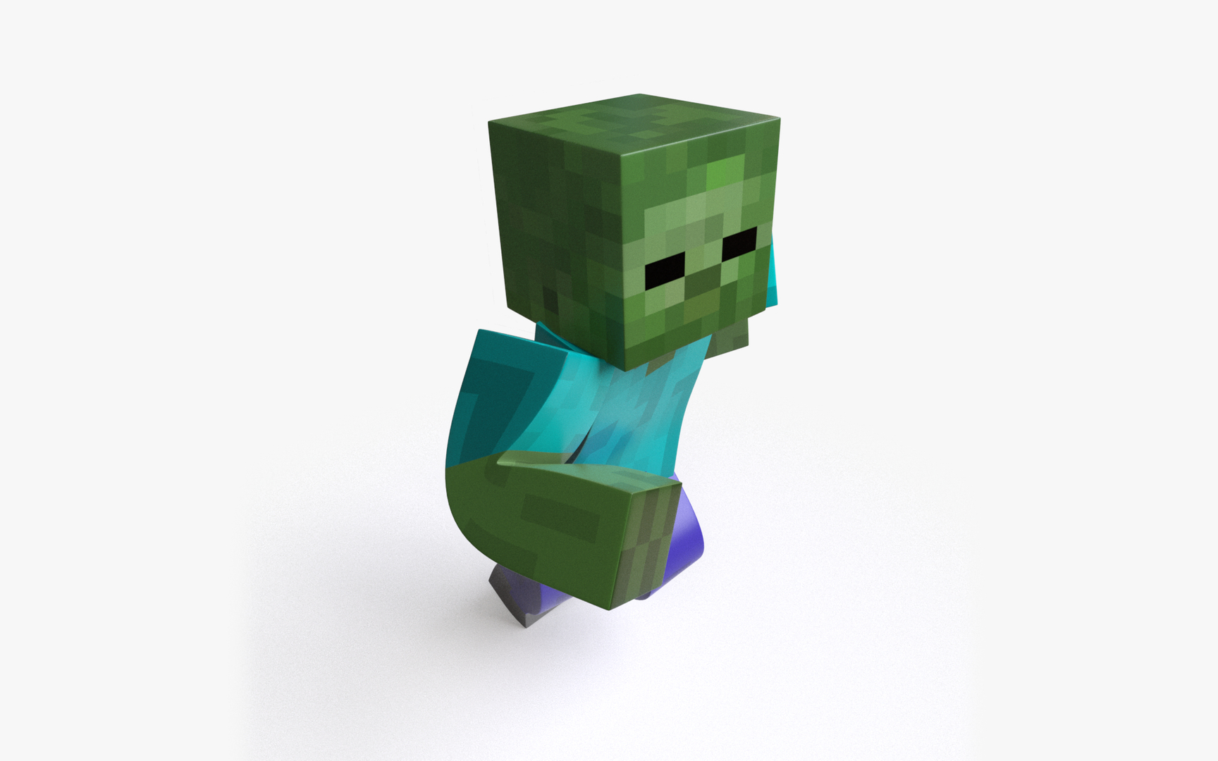 3D Model Zombie Minecraft - Mixamo Animatable - Vray-Arnold ...