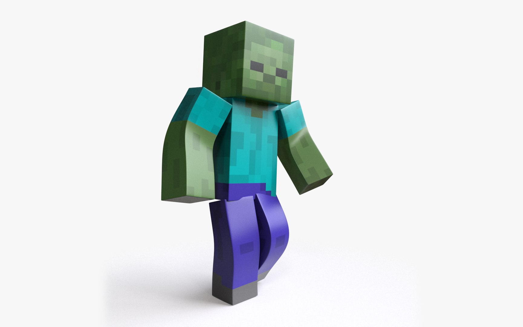 3D Model Zombie Minecraft - Mixamo Animatable - Vray-Arnold ...