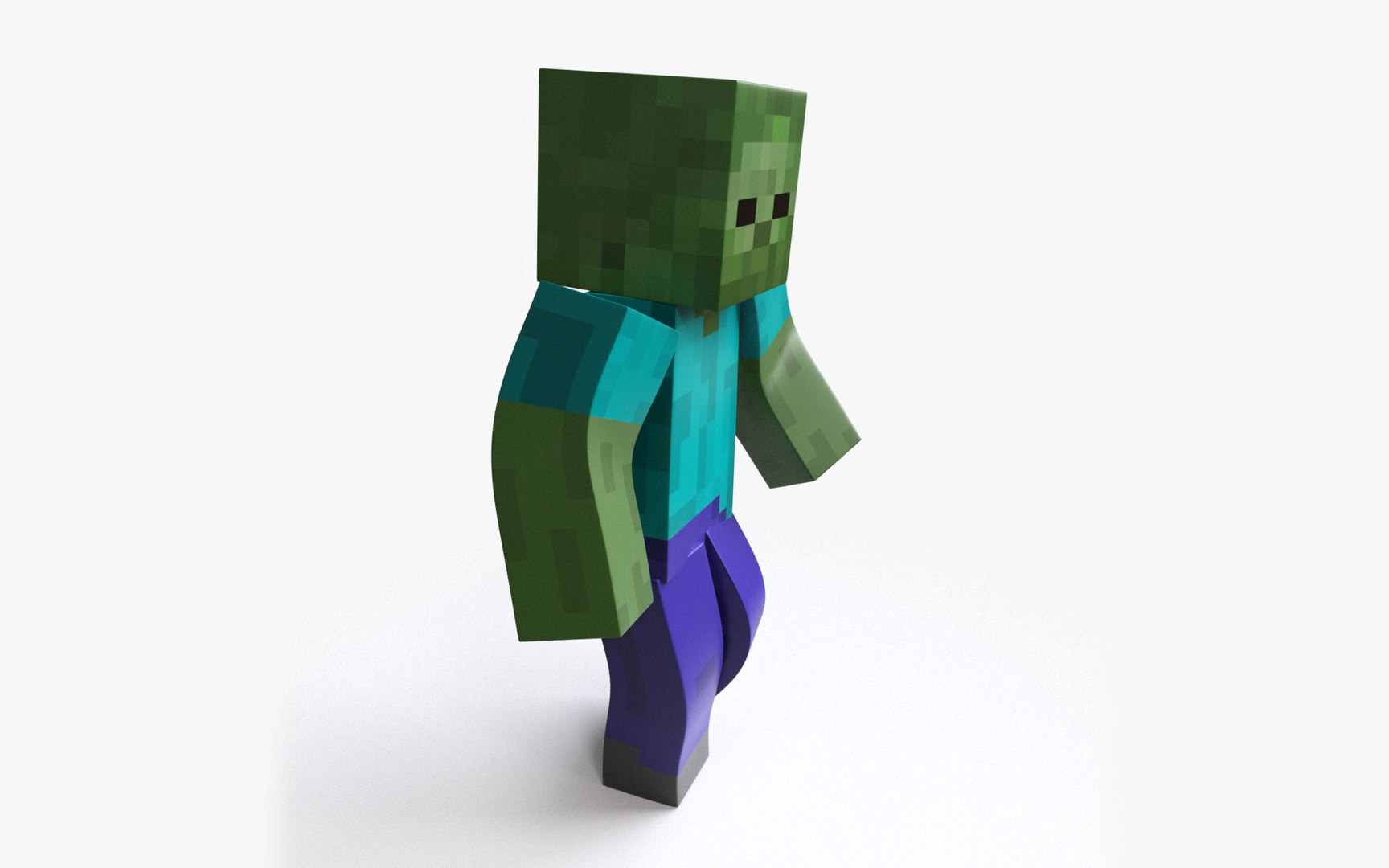 3D Model Zombie Minecraft - Mixamo Animatable - Vray-Arnold ...