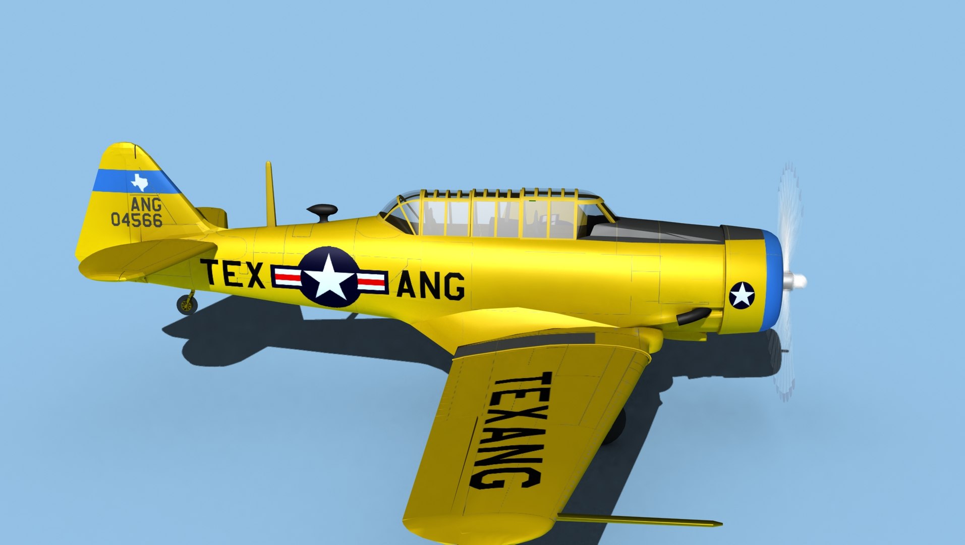 North American T-6 Texan Tex ANG 3D Model - TurboSquid 1924570
