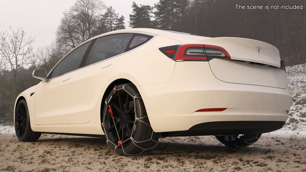 modelo 3d Cadenas de nieve sobre ruedas Tesla aparejadas - TurboSquid ...