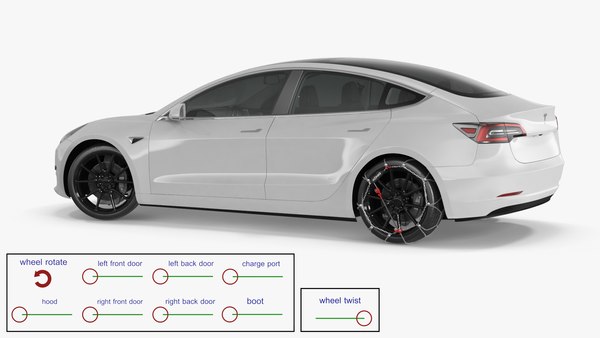 modelo 3d Cadenas de nieve sobre ruedas Tesla aparejadas - TurboSquid ...