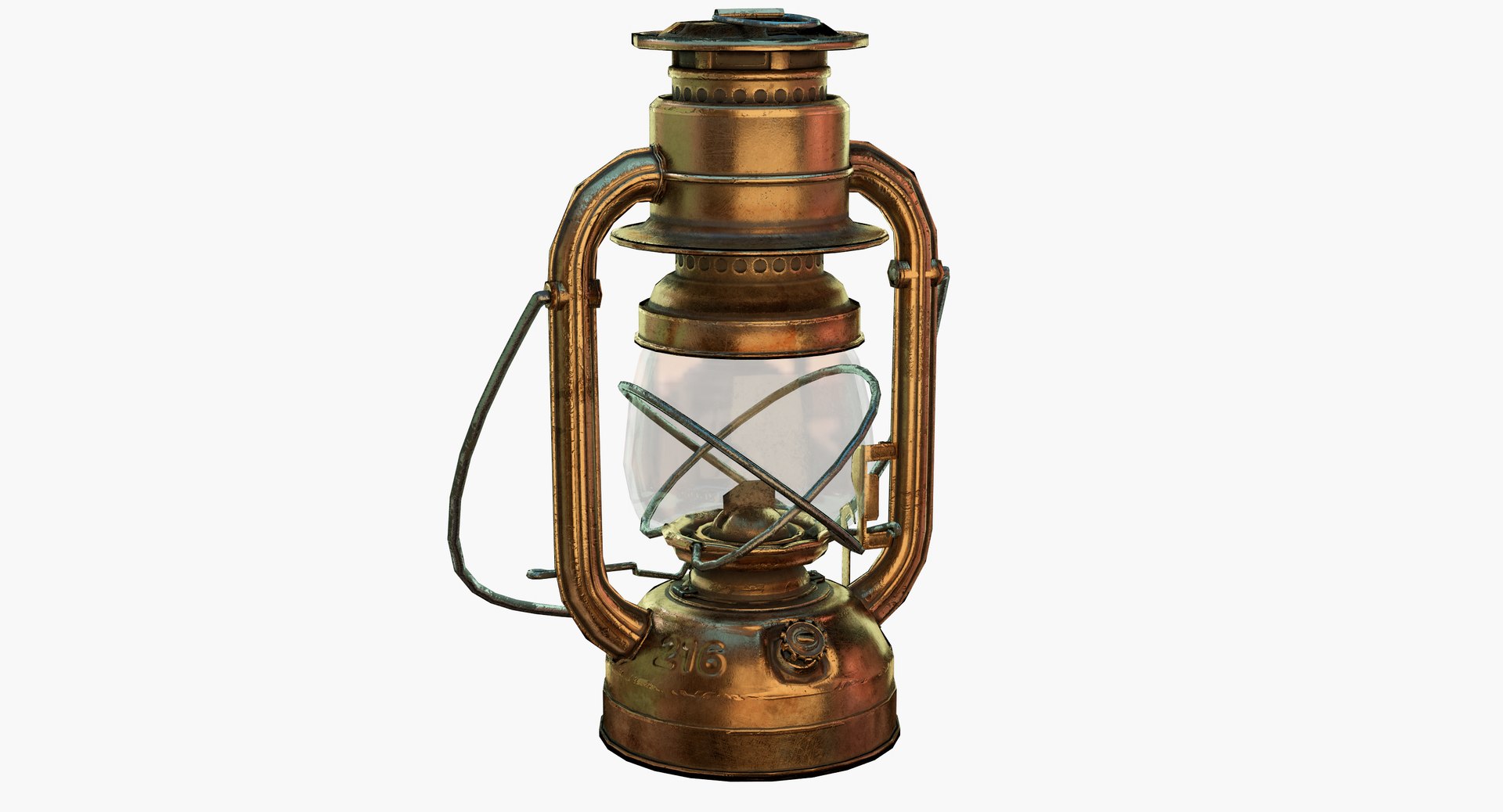 Low-poly bronze oil lamp 3D - TurboSquid 1316258
