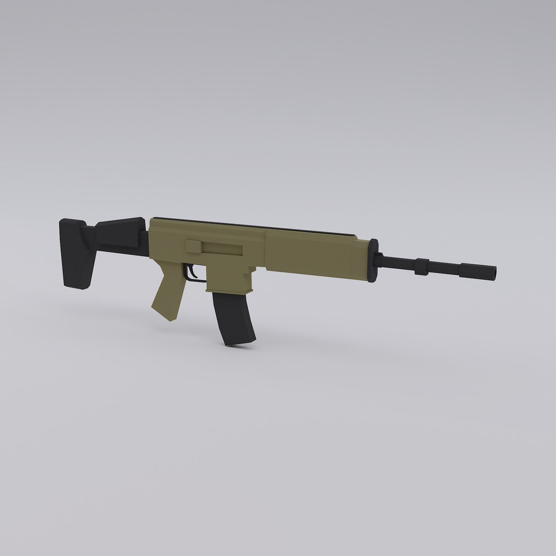 3D Assault Rifle Lowpoly 3dmodel Model - TurboSquid 1992783
