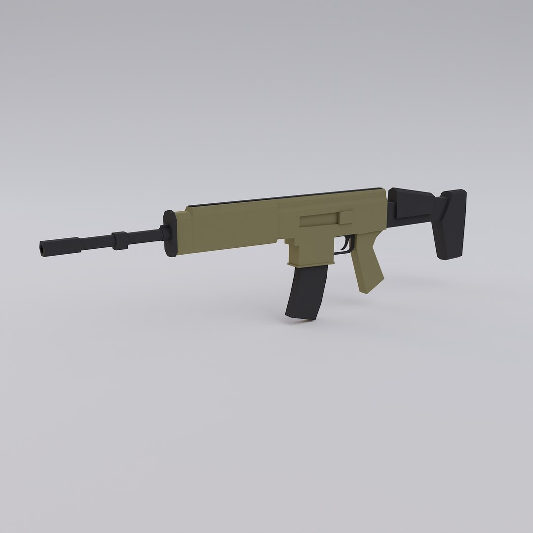 3D Assault Rifle Lowpoly 3dmodel Model - TurboSquid 1992783