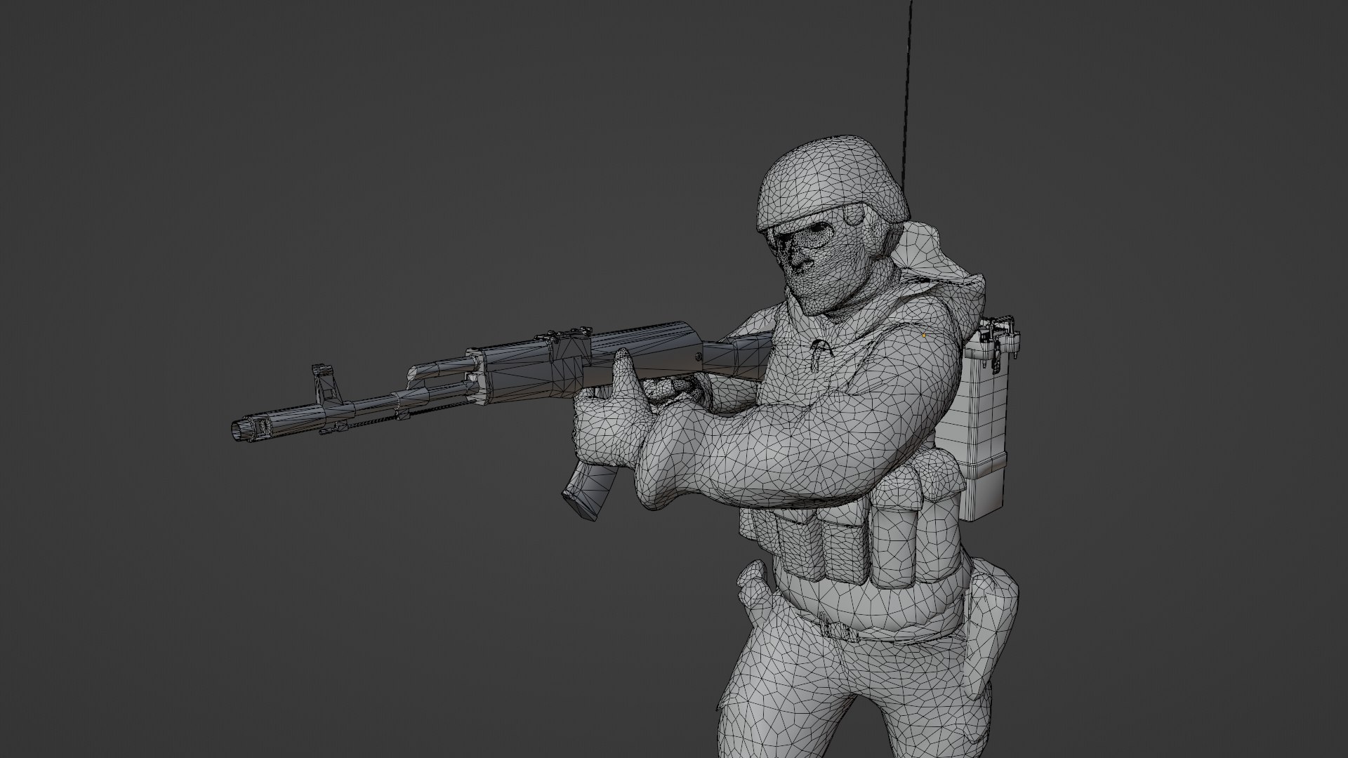 3D Figure of a soldier with walkie-talkie and AK stl - TurboSquid 1951557
