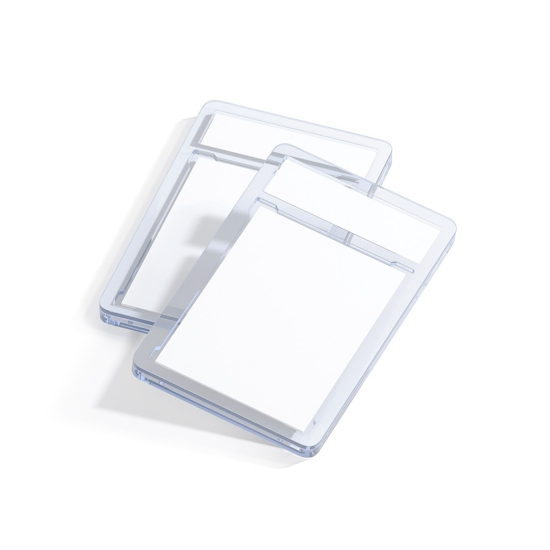 Transparent Trading Card Stack - 2 Plastic Collectible Graded Case 3D ...