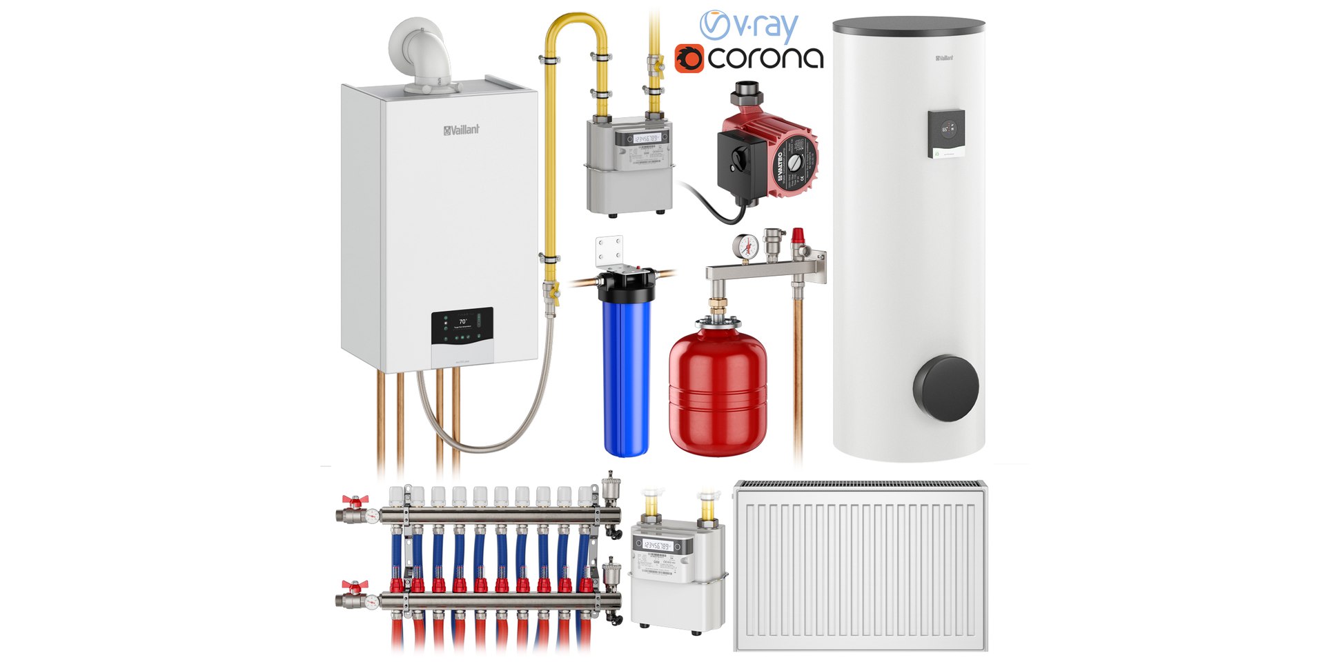 3D Home Heating System Kit 2 - TurboSquid 2210915