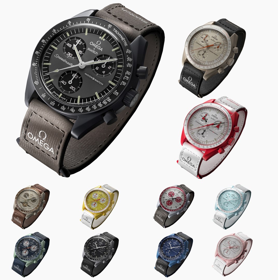 Swatch X Omega MoonSwatch Full Collection Briefcase 3D Model ...
