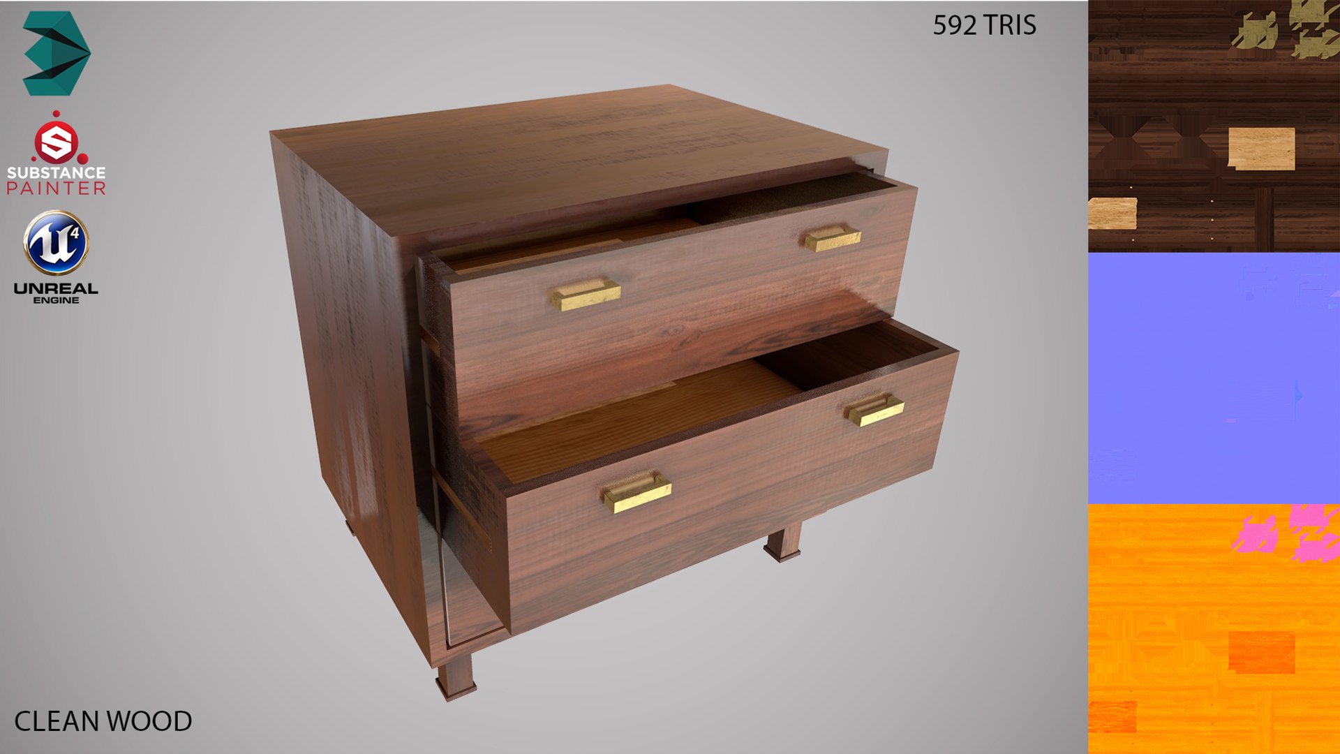 Dresser Low-poly Clean 3D - TurboSquid 1179932