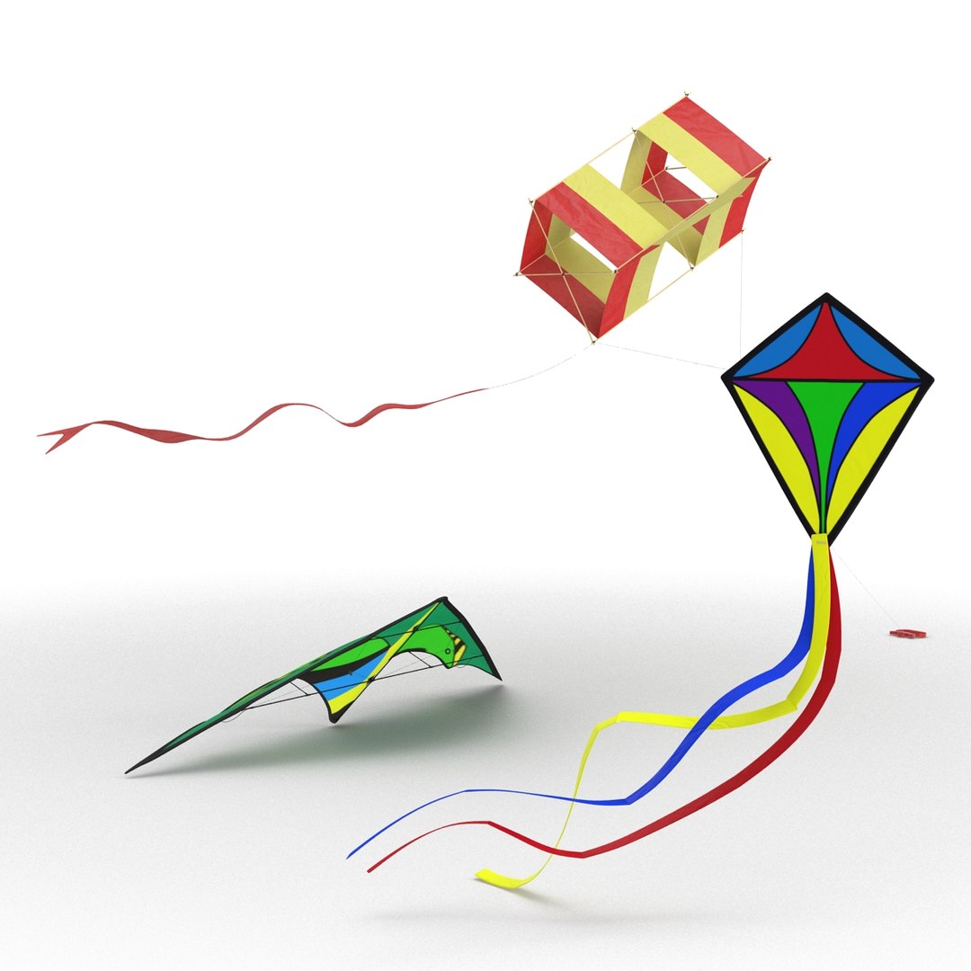 kites set modeled 3d model