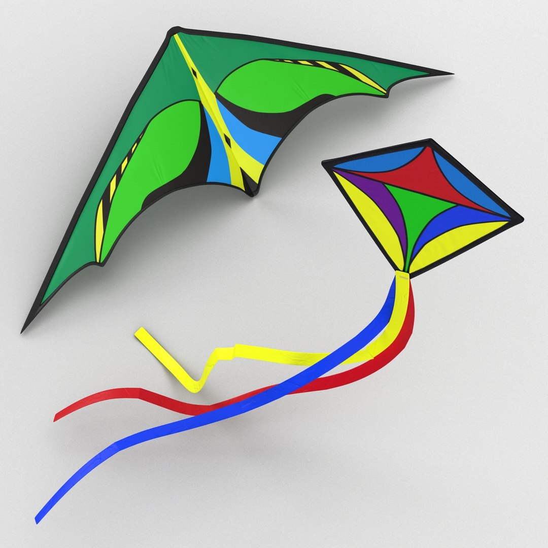 kites set modeled 3d model