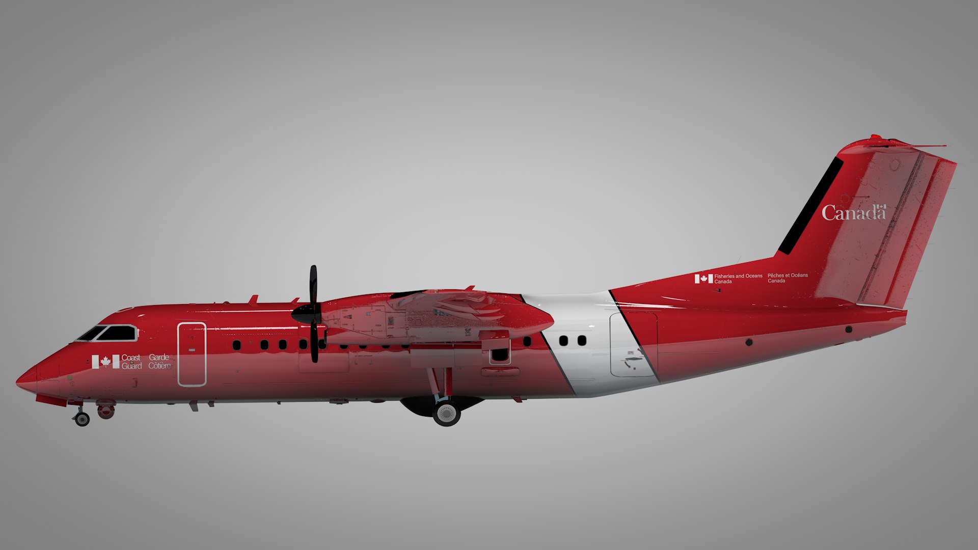 3D Canada Coast Guard Bombardier De Havilland Canada DHC-8 Q300 Dash 8 ...