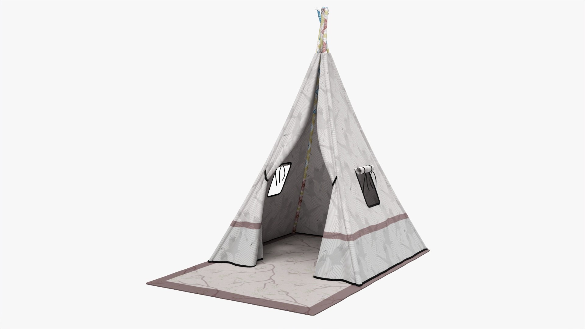 3D Children Tepee With Playmat Model - TurboSquid 1841742