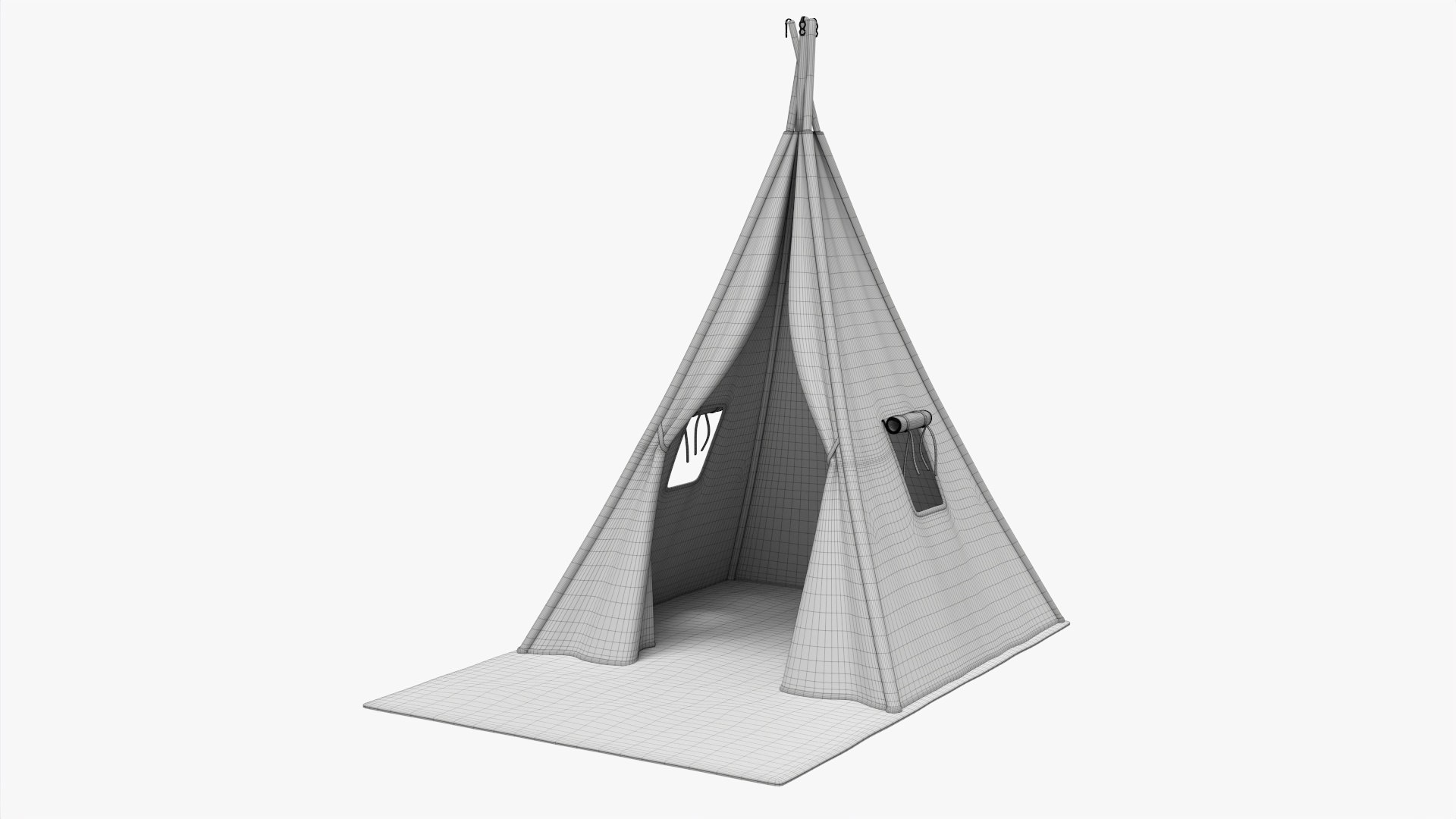 3D Children Tepee With Playmat Model - TurboSquid 1841742