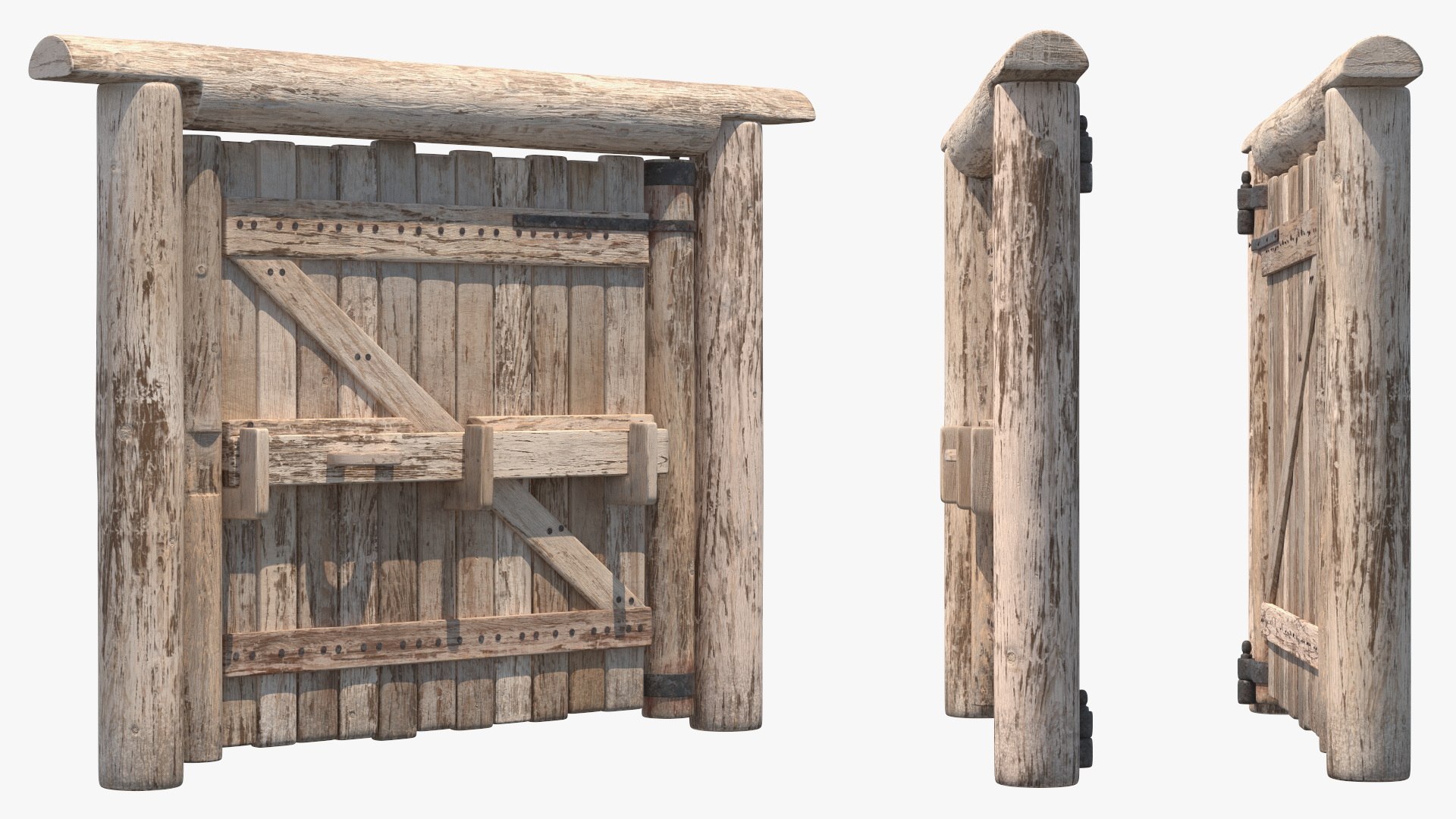 Medieval Logs Gate Model - TurboSquid 2350721