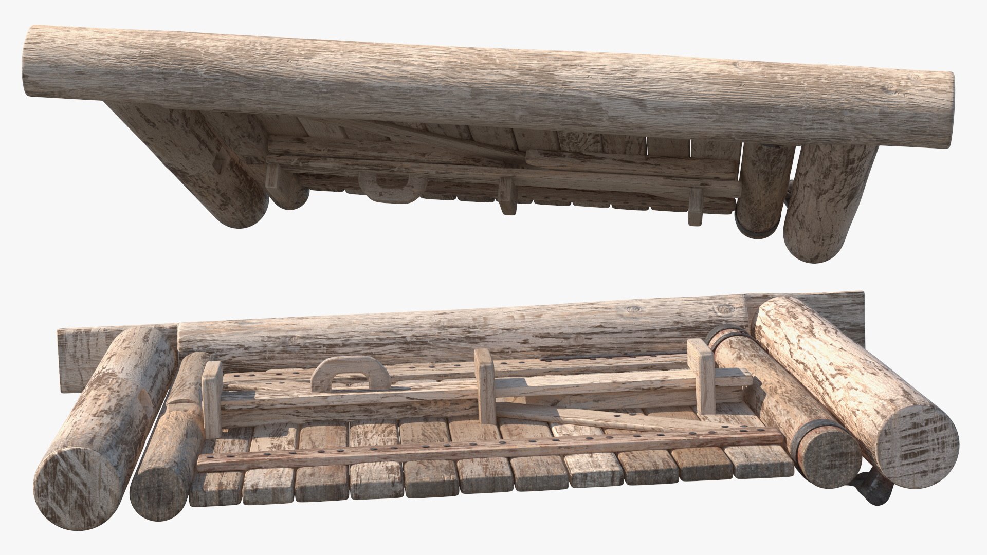 Medieval Logs Gate Model - TurboSquid 2350721