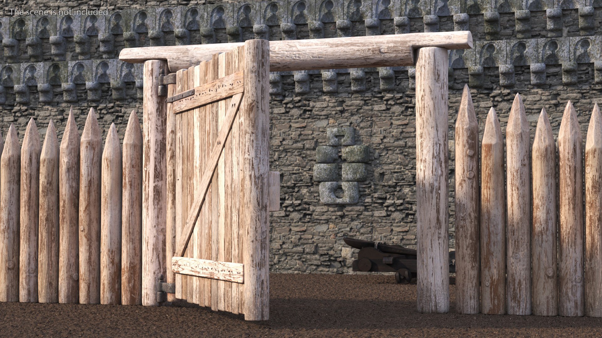 Medieval Logs Gate Model - TurboSquid 2350721