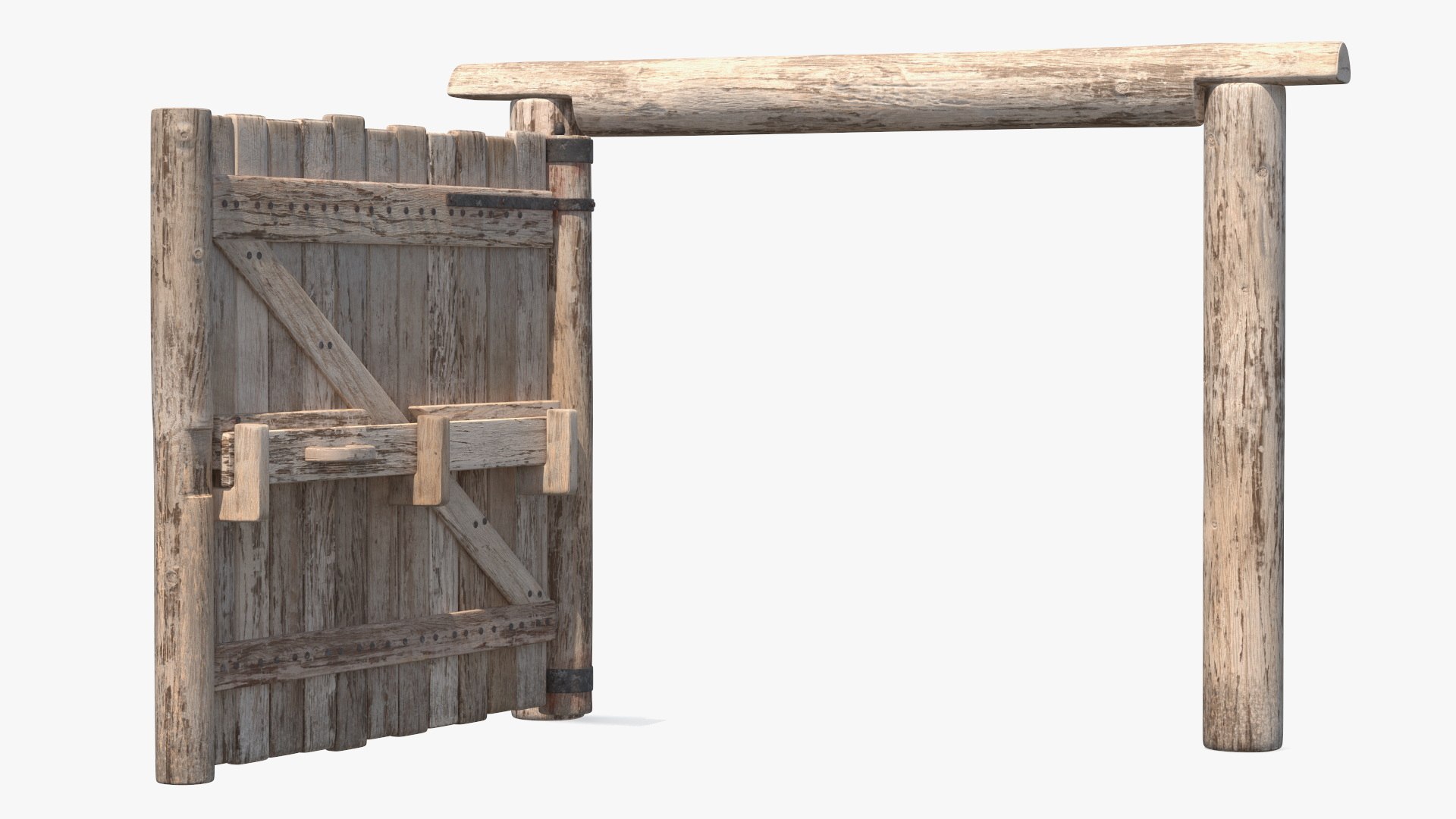 Medieval Logs Gate Model - TurboSquid 2350721