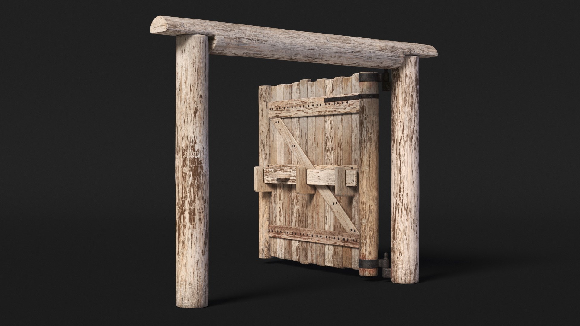 Medieval Logs Gate Model - TurboSquid 2350721