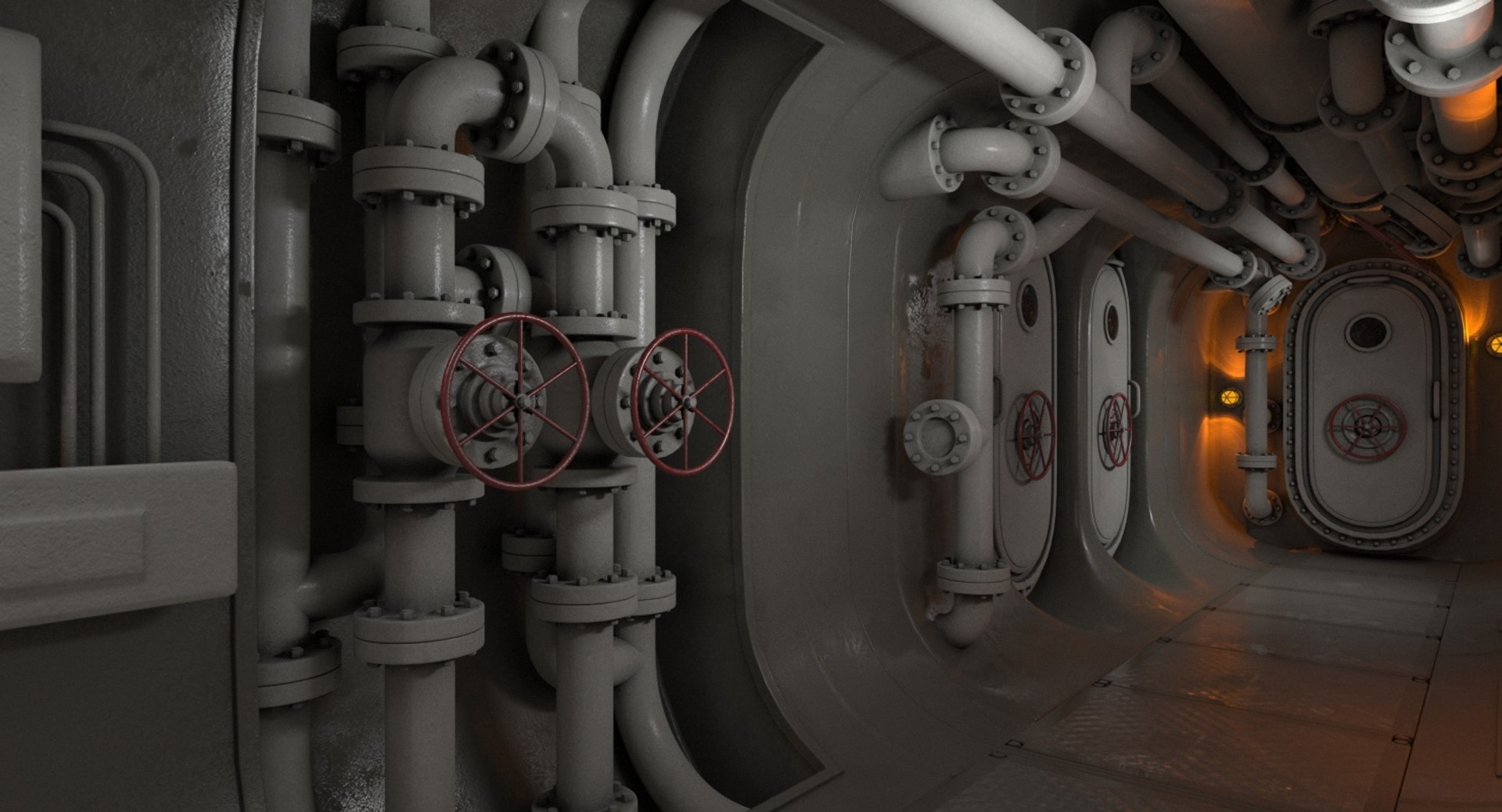 3D Model Submarine Corridor - TurboSquid 1302721