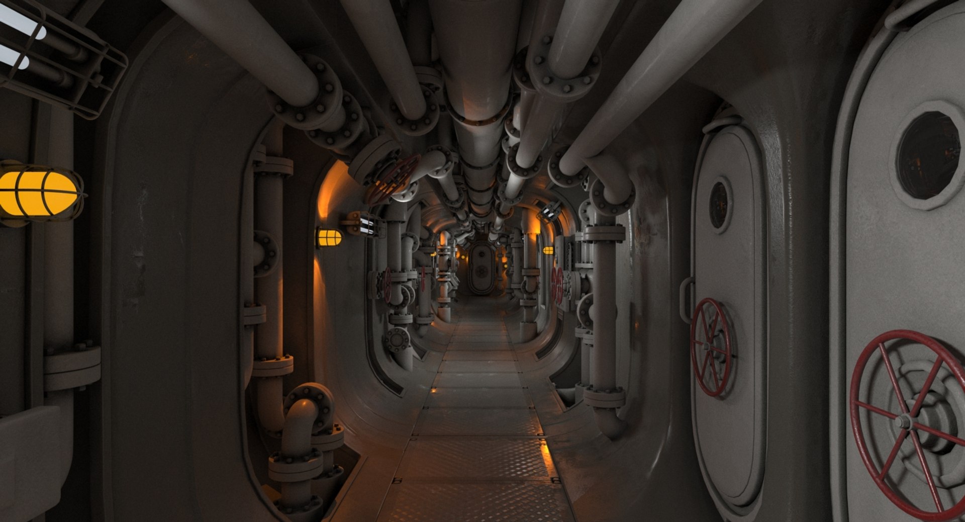 3D Model Submarine Corridor - TurboSquid 1302721