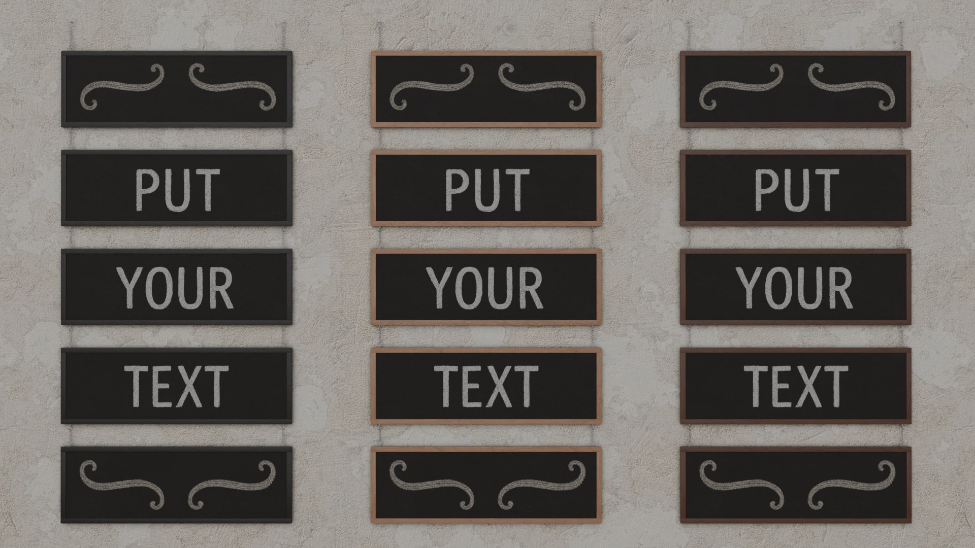 3D Customizable Multi-Layer Blackboard Set: Sliding And Chained Writing ...