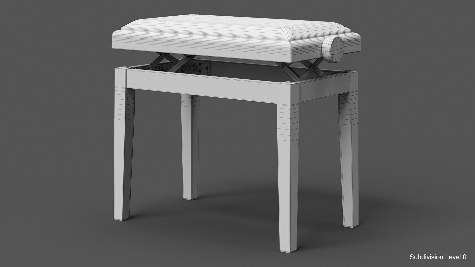 Realistic Piano Bench 01 3D Model - TurboSquid 1577243