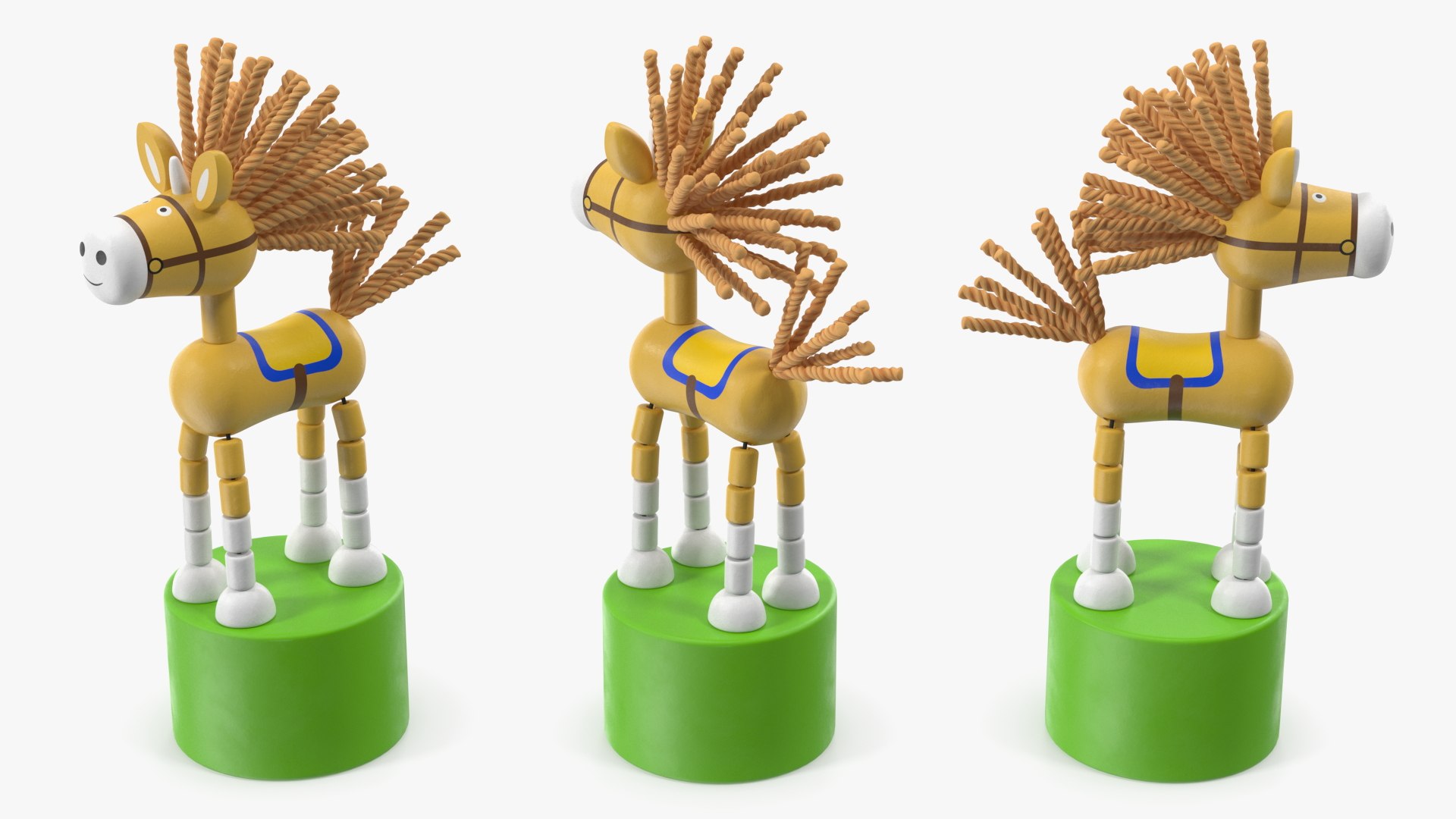 3D Unicorn Puppet Toy Yellow Rigged For Maya Model - TurboSquid 2095491