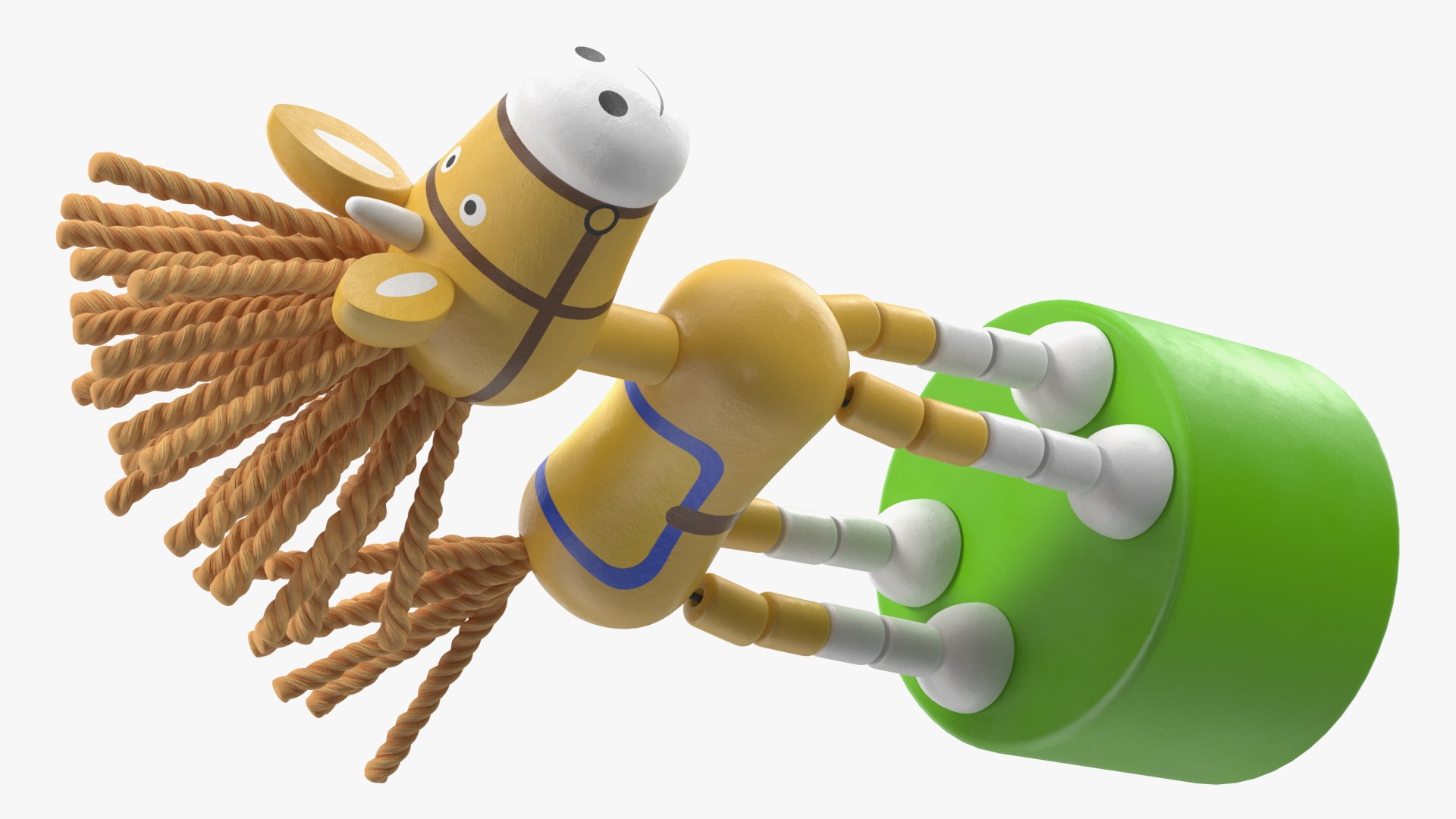 3D Unicorn Puppet Toy Yellow Rigged For Maya Model - TurboSquid 2095491