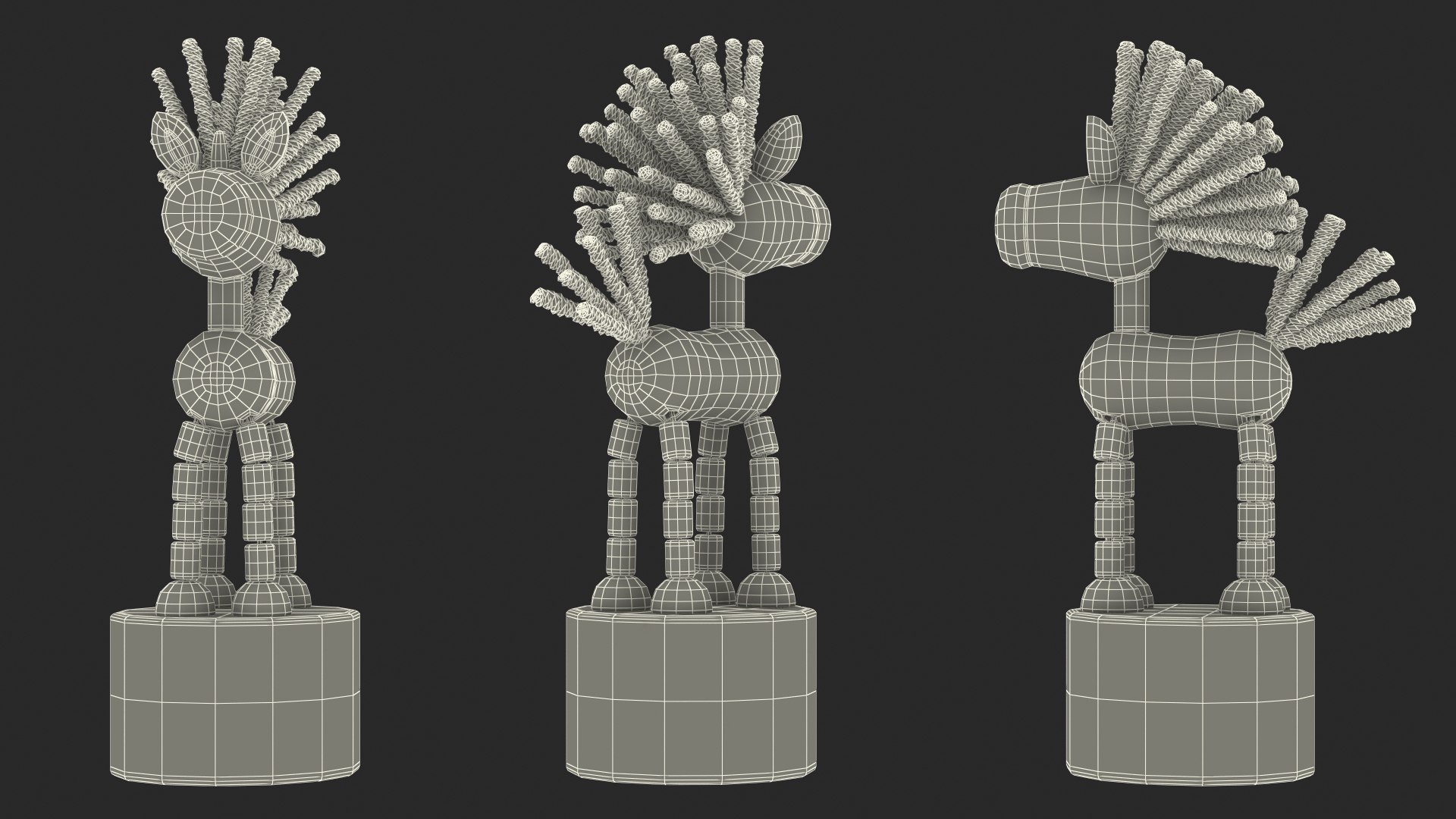 3D Unicorn Puppet Toy Yellow Rigged For Maya Model - TurboSquid 2095491