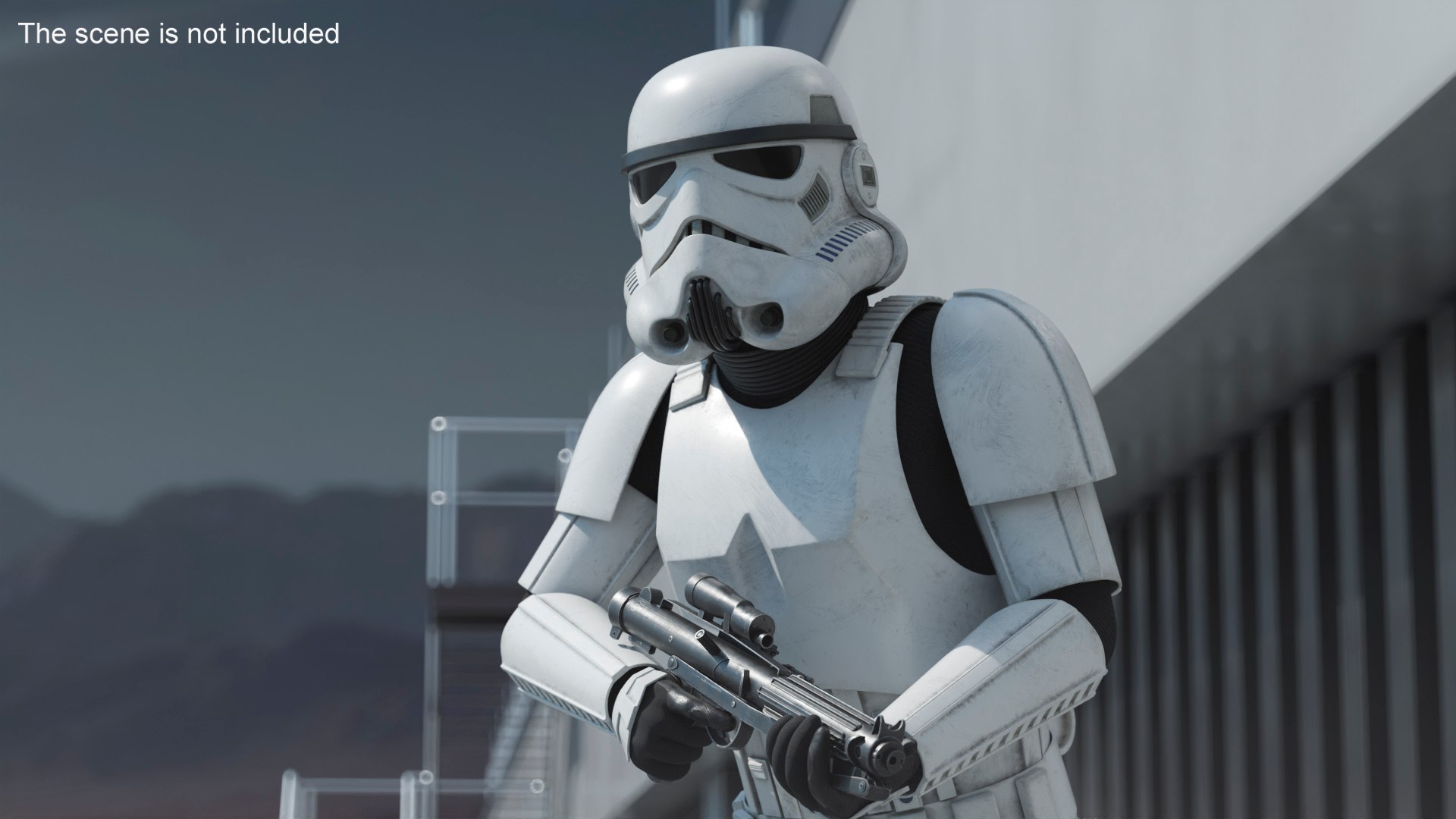 Star Wars Imperial Stormtrooper Running With Blaster Dirty Armor 3D ...