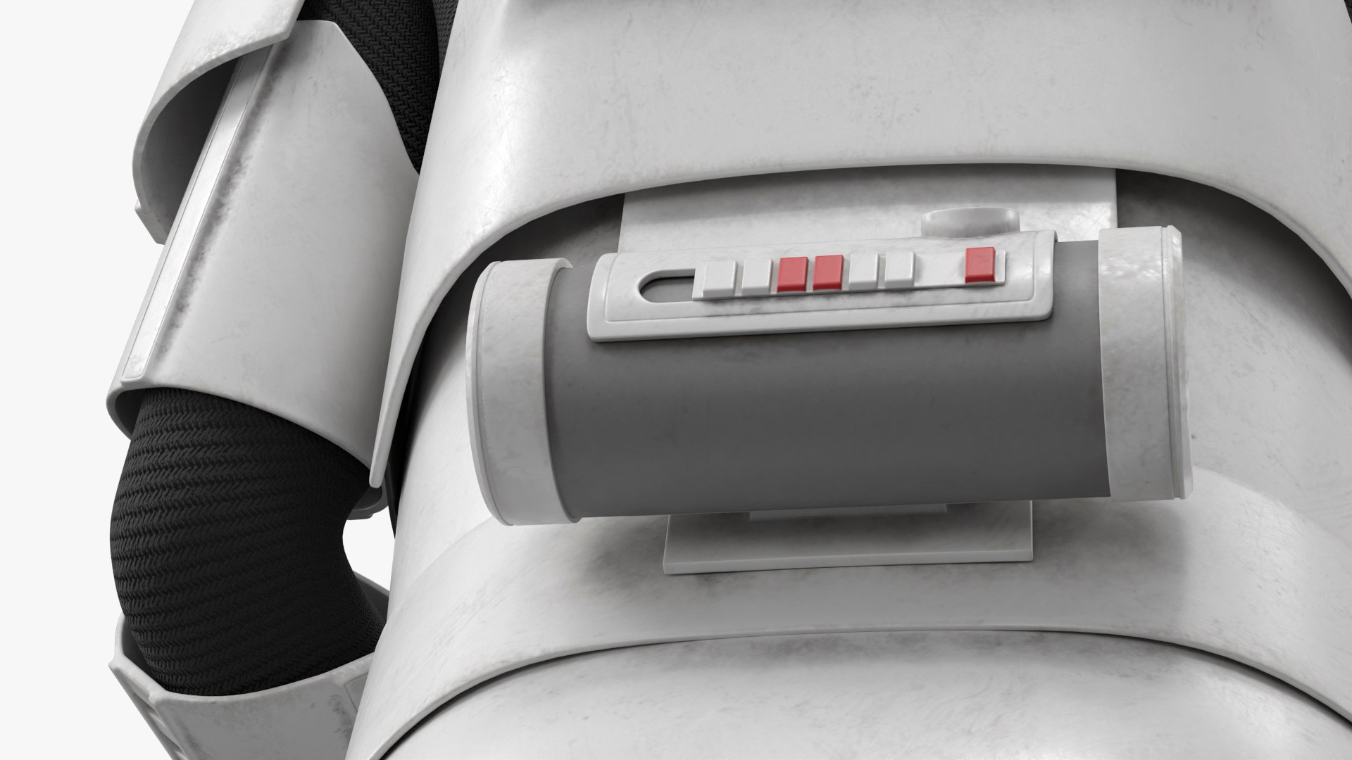 Star Wars Imperial Stormtrooper Running With Blaster Dirty Armor 3D ...