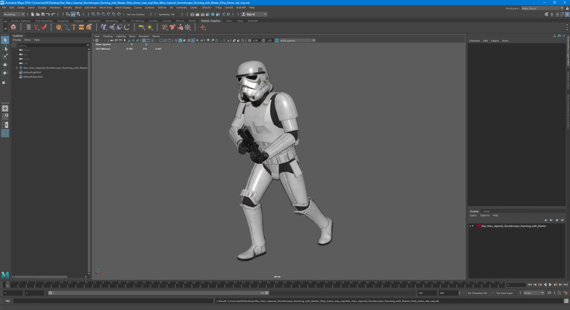 Star Wars Imperial Stormtrooper Running With Blaster Dirty Armor 3D ...