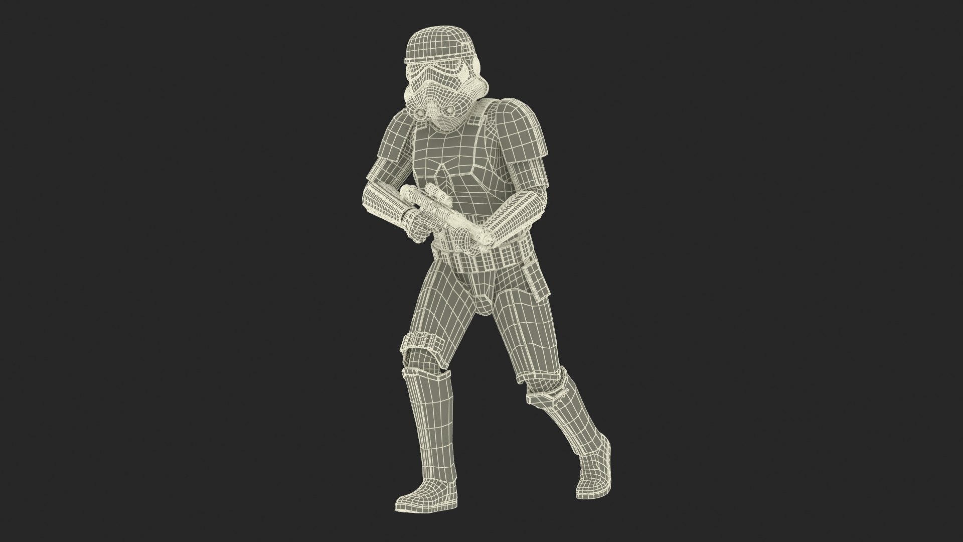 Star Wars Imperial Stormtrooper Running With Blaster Dirty Armor 3D ...